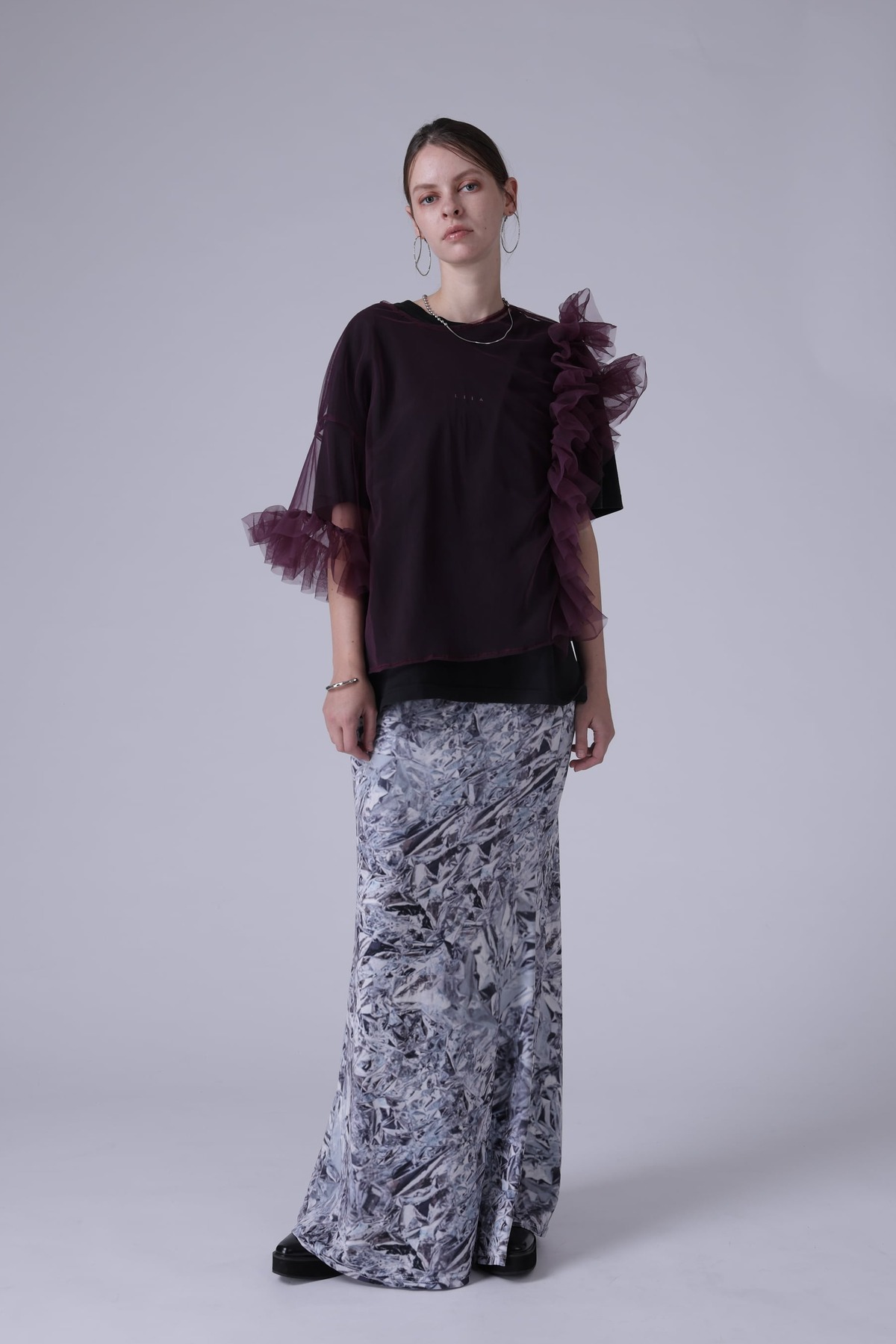 ALUMINIUM PRINTED SKIRT | LIIA -リーア- LIFE IS ART