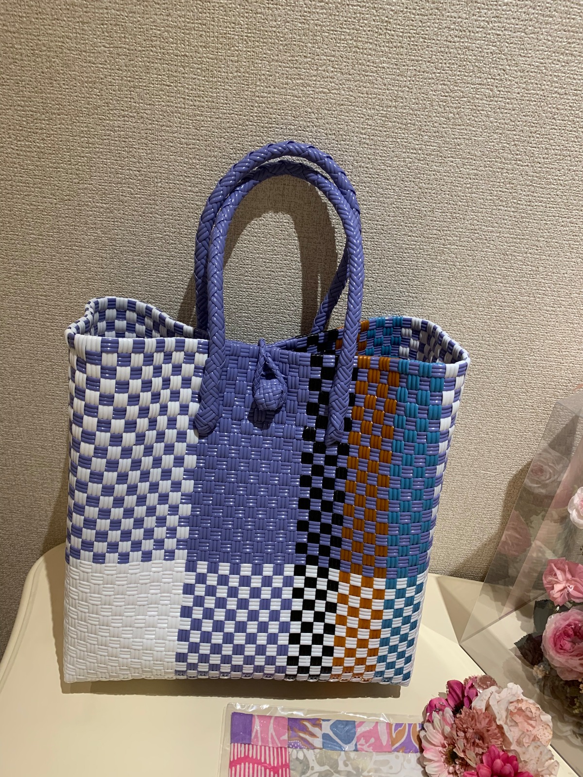 RaRa 手編み 再生プラ カゴバッグ JALI Motif Lサイズ | RaRa