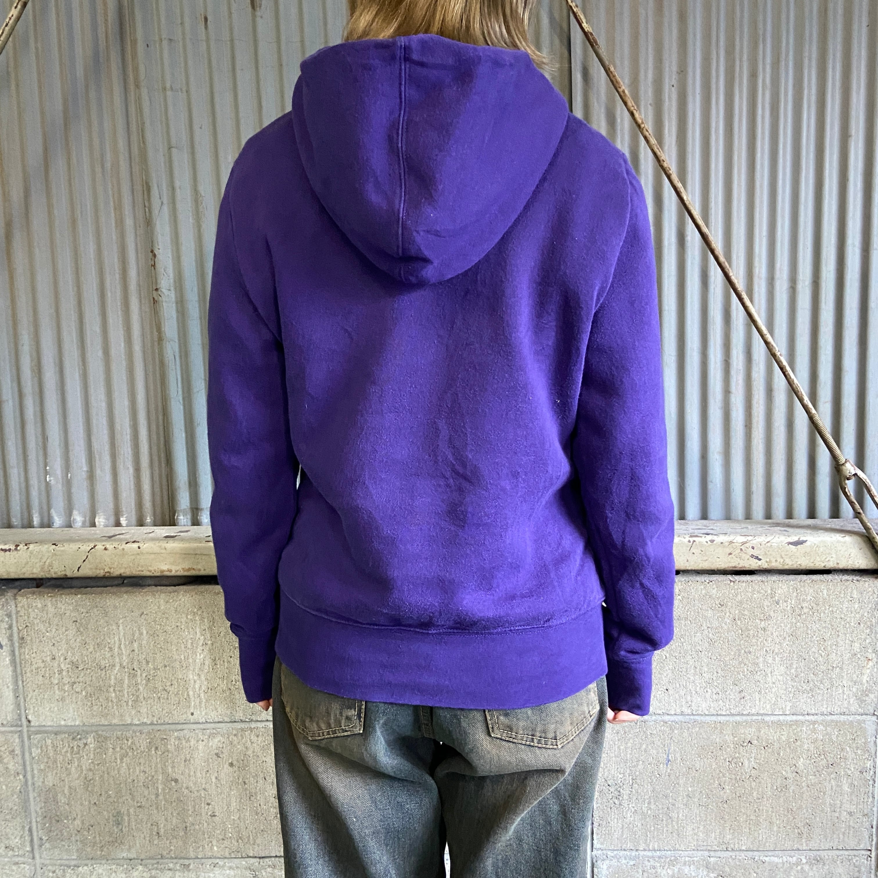 THE NORTH FACE ザ ノースフェイス スウェットパーカー レディースS 古着 ロゴプリント フーディー パープル 紫 アウトドア ...