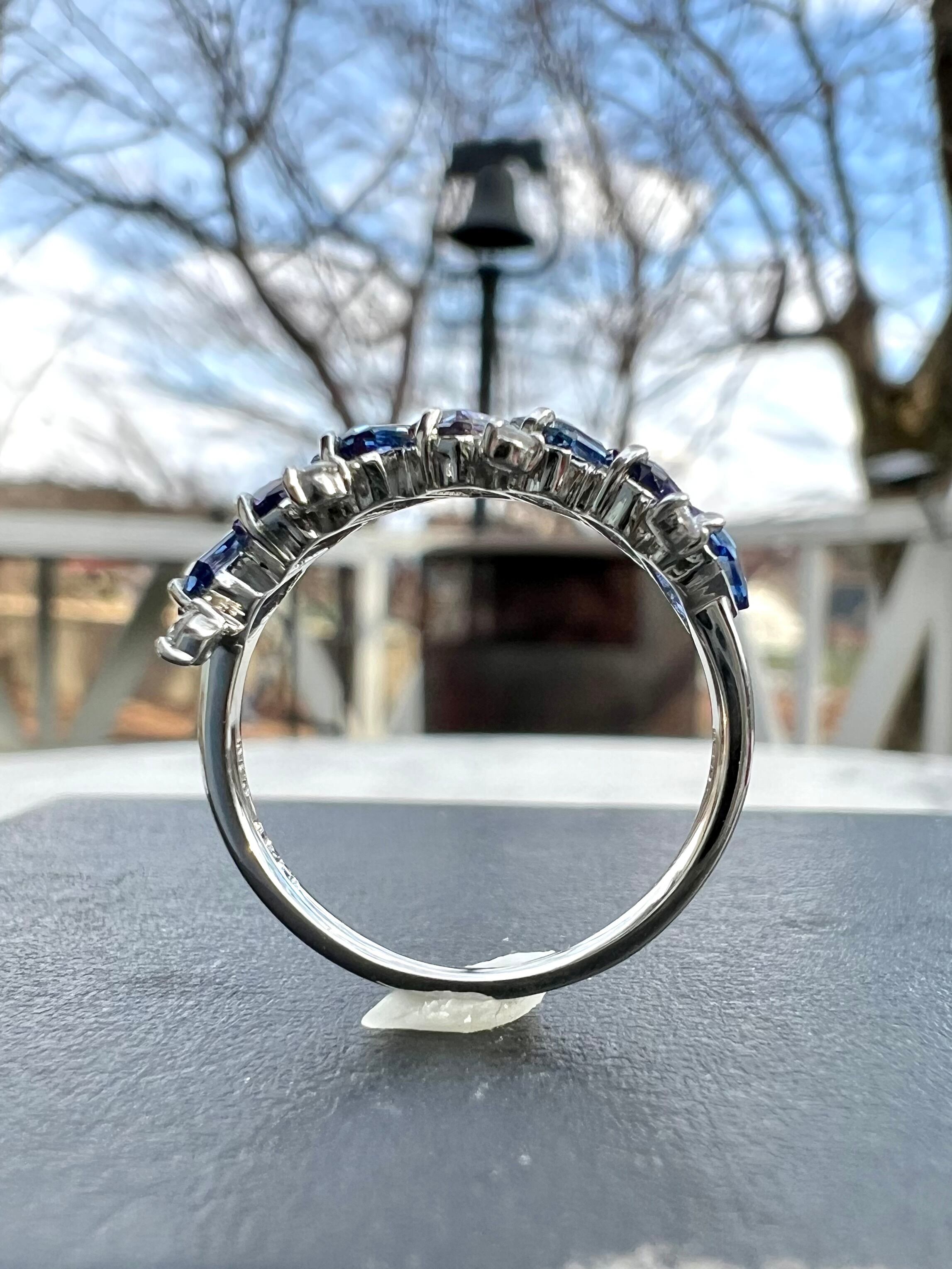 Pt950 超人気！超贅沢！バイカラーサファイヤいっぱいリング《一点もの！》 | jewelry KIRARI