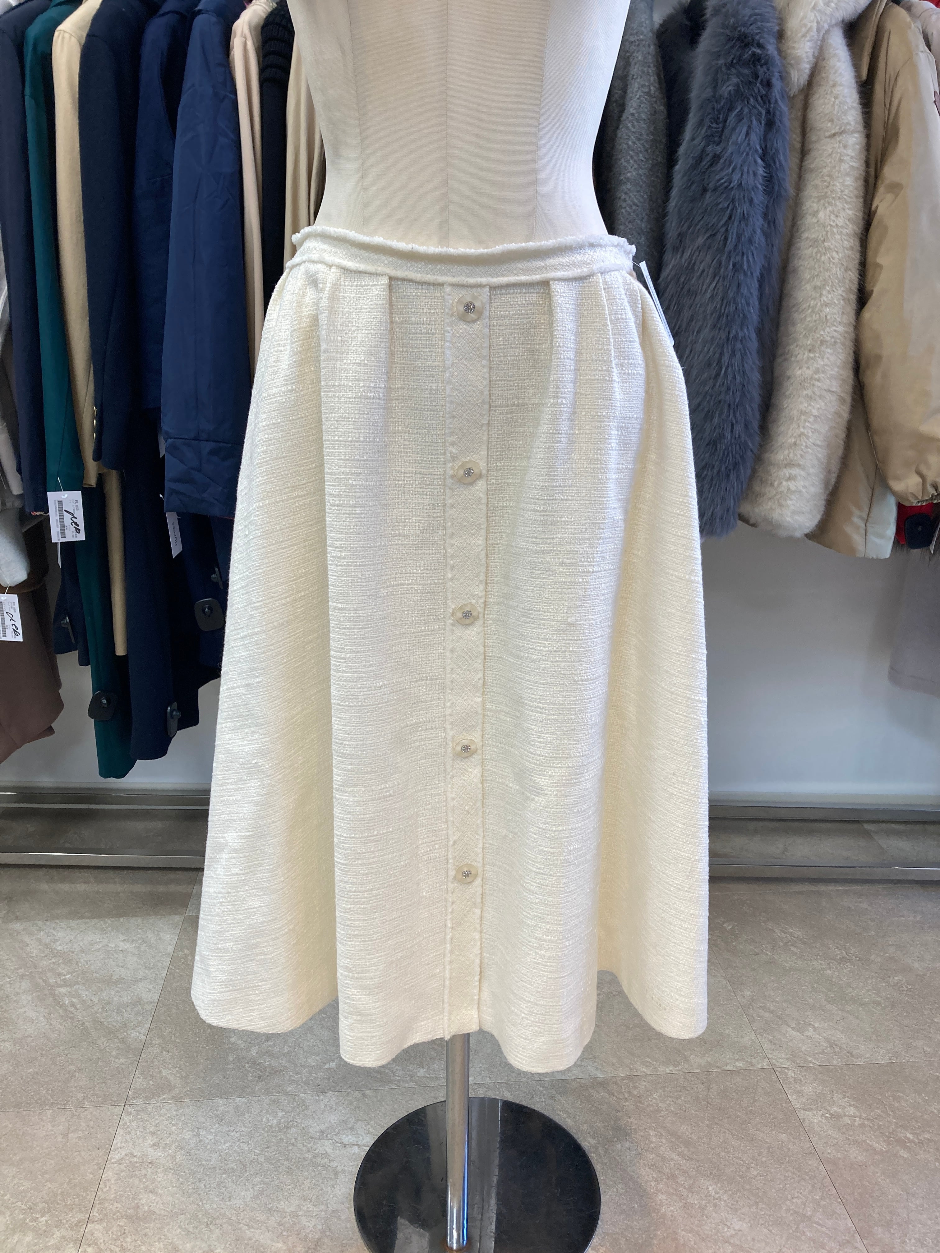 FOXEY ツイードスカートオフホワイト 42 | tigress