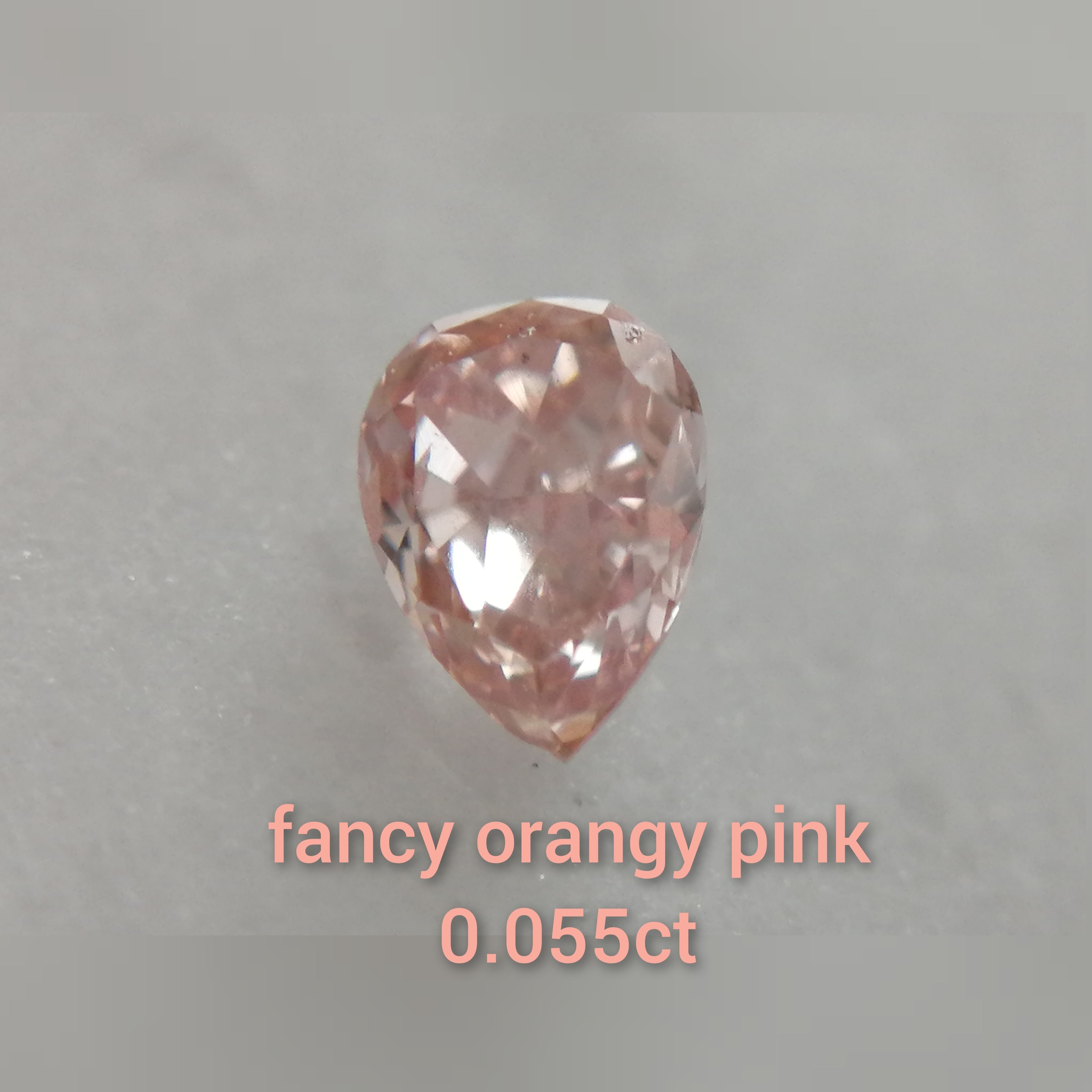 ピンクダイヤモンドルース 0.055ct fancy orangy pink SI1(CGL) | fancy color plus