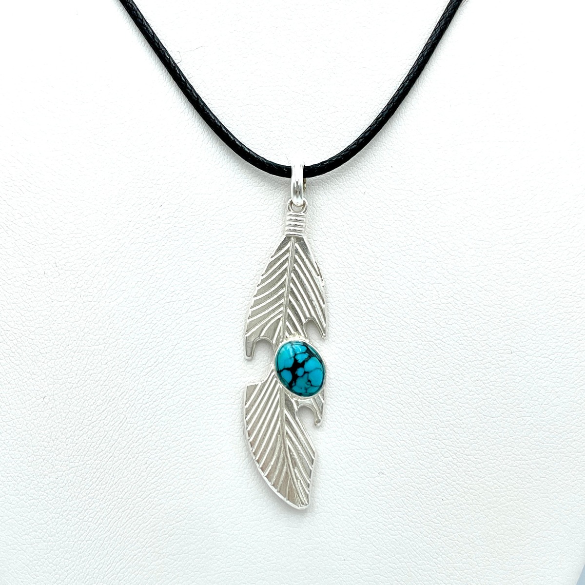 ターコイズ フェザーネックレス | keytail 幸運の鍵しっぽ