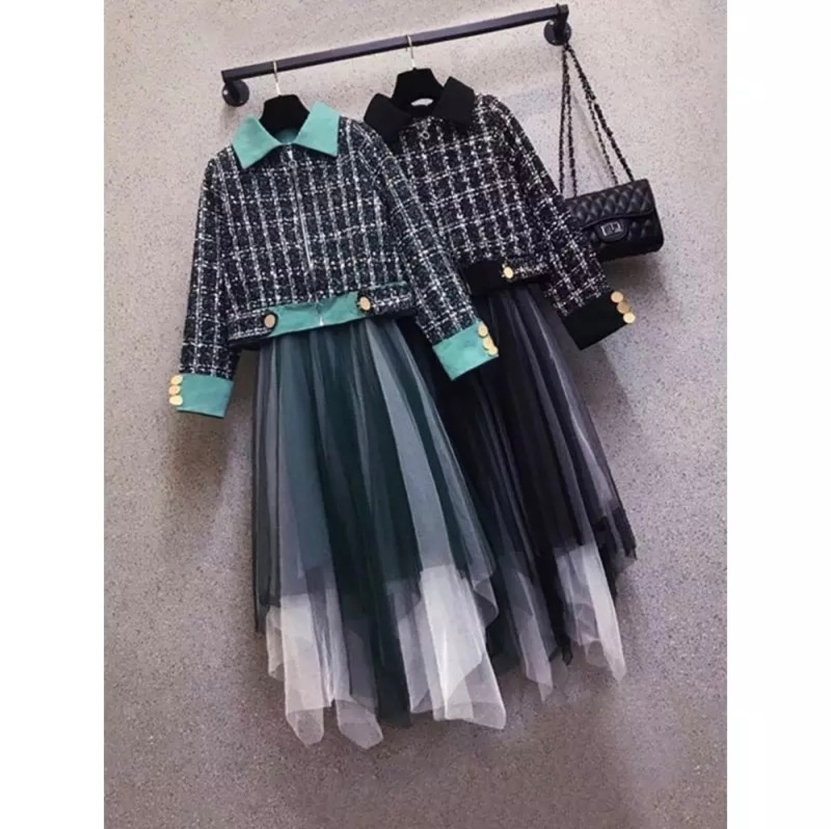 カジュアルチュールワンピースツイードセットアップ | Milky Rag