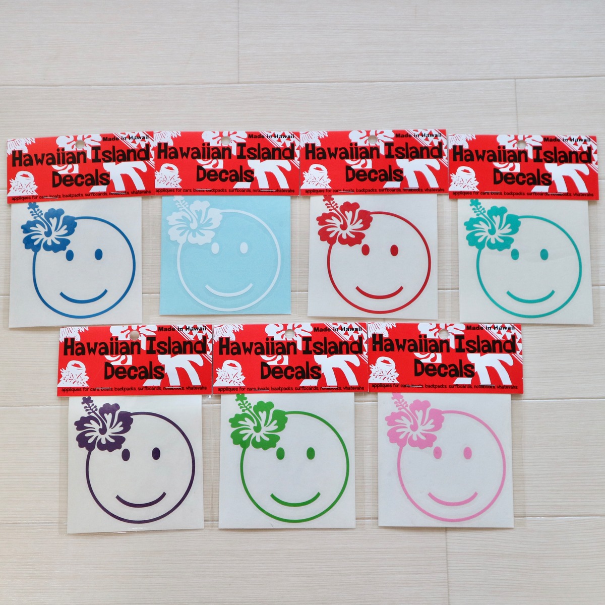 ハワイアンステッカー Hibiscus Smiley | Mohala Hawaii
