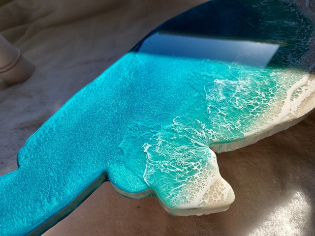 187.オーシャンレジンアート swimming honu | Leaf Edgez