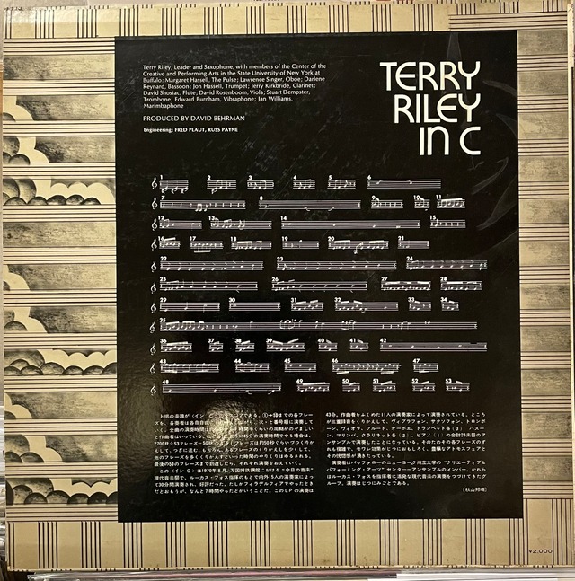 Terry Riley "In C" LP | EAD RECORD