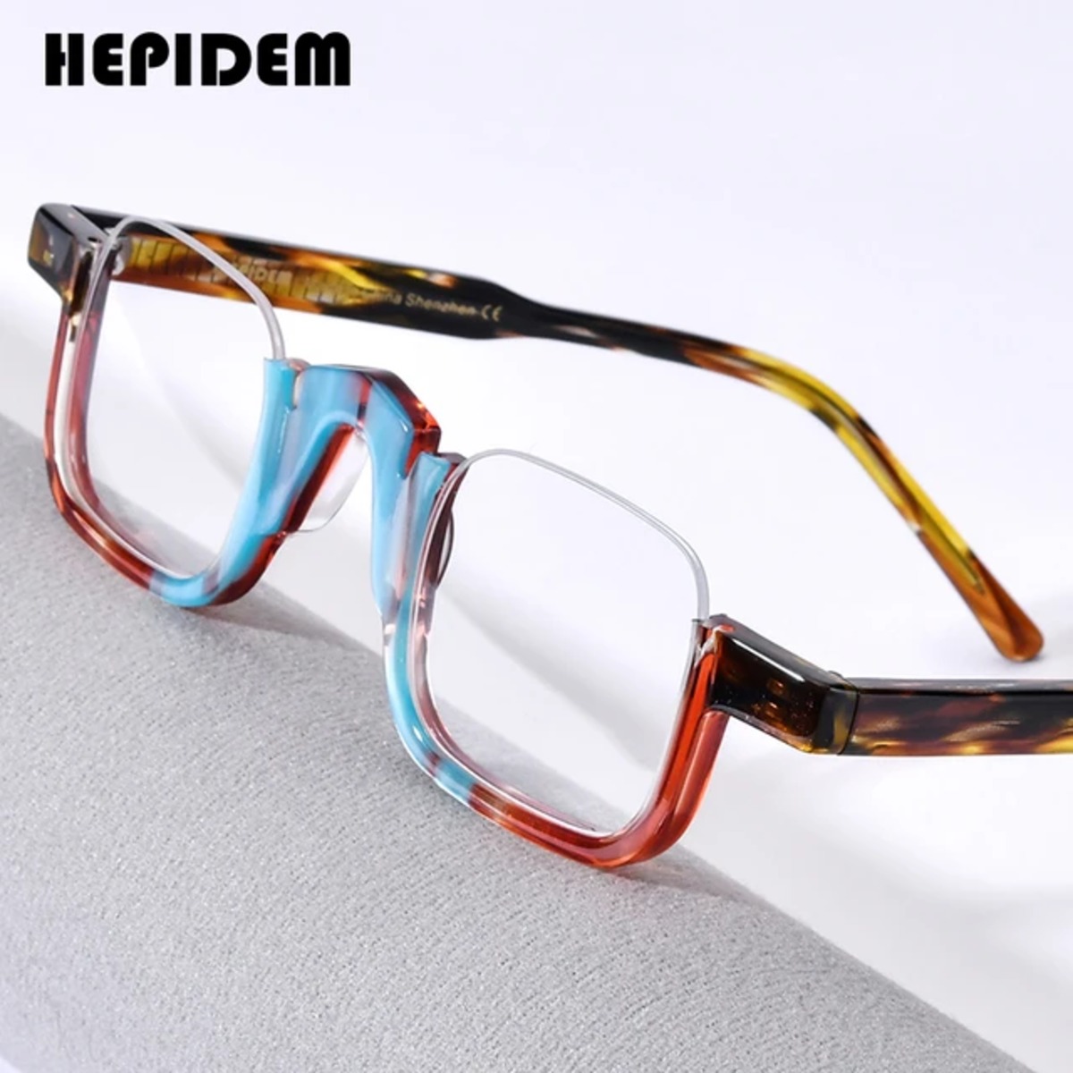Half Rim Square Glasses【H0014】 | HEPIDEM JAPAN