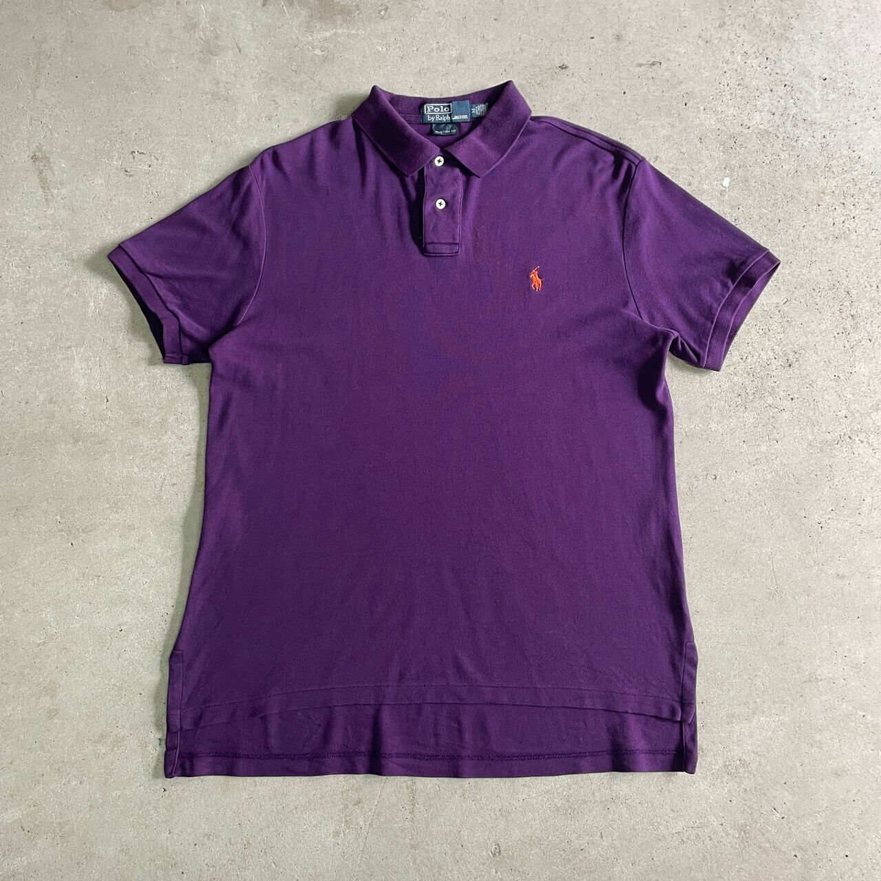 Polo by Ralph Lauren オールドラルフローレン ポロシャツ メンズM 古着 ワンポイントロゴ刺繍 ポロバイラルフローレン CUSTOM FIT パープル 紫【ポロシャツ ...