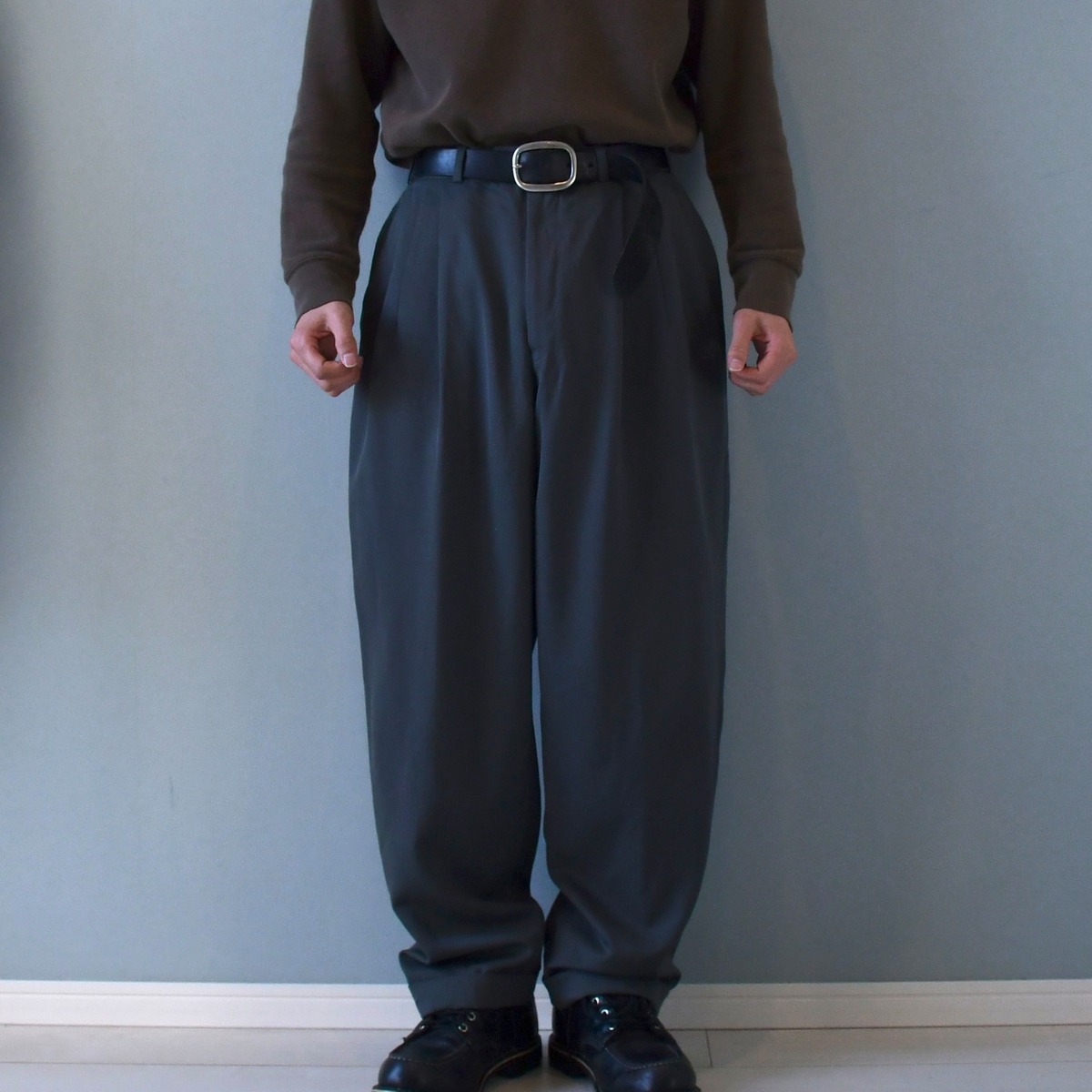 90s 2tuck wide slacks | natume