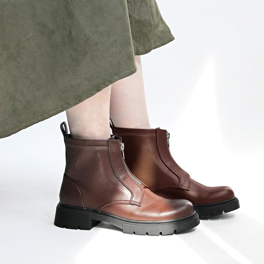 厚底フロントジップブーツ(3カラー) | RiiiKa Shoes 厚底フロントジップブーツ(3カラー) | RiiiKa Shoes