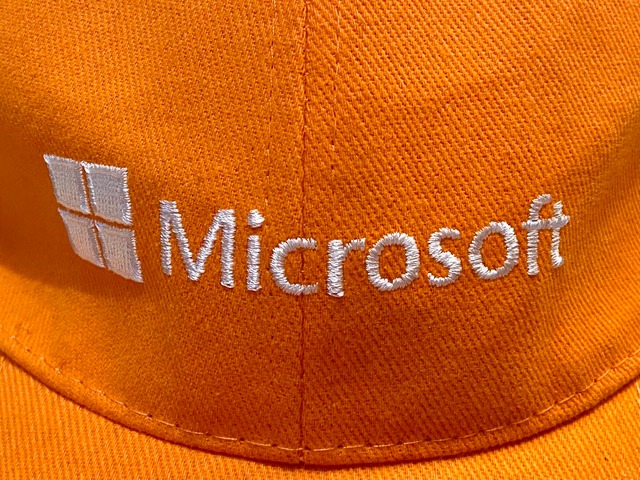 Y2K Microsoft マイクロソフト 企業ロゴ刺繍 キャップ オレンジ | BACK IN THE DAYZ.