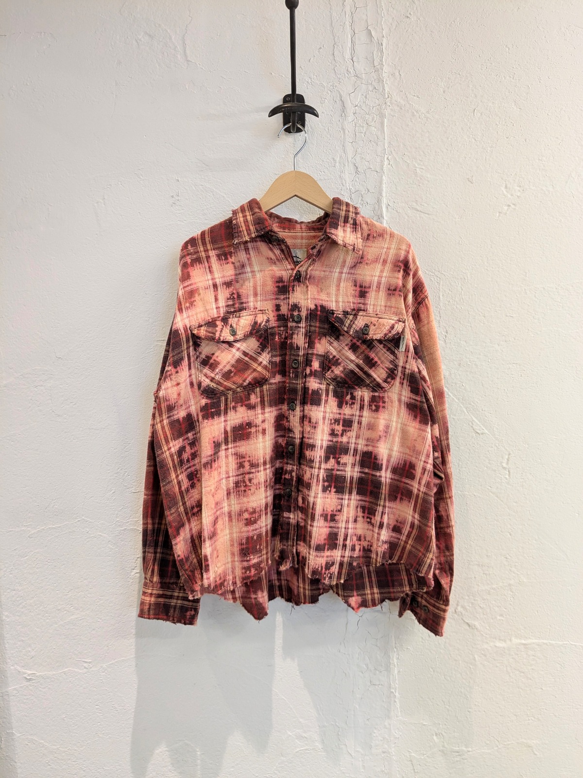 Fade Damage Boro Design Check Heavy Flannel Shirt ⑨ | tokiclothing