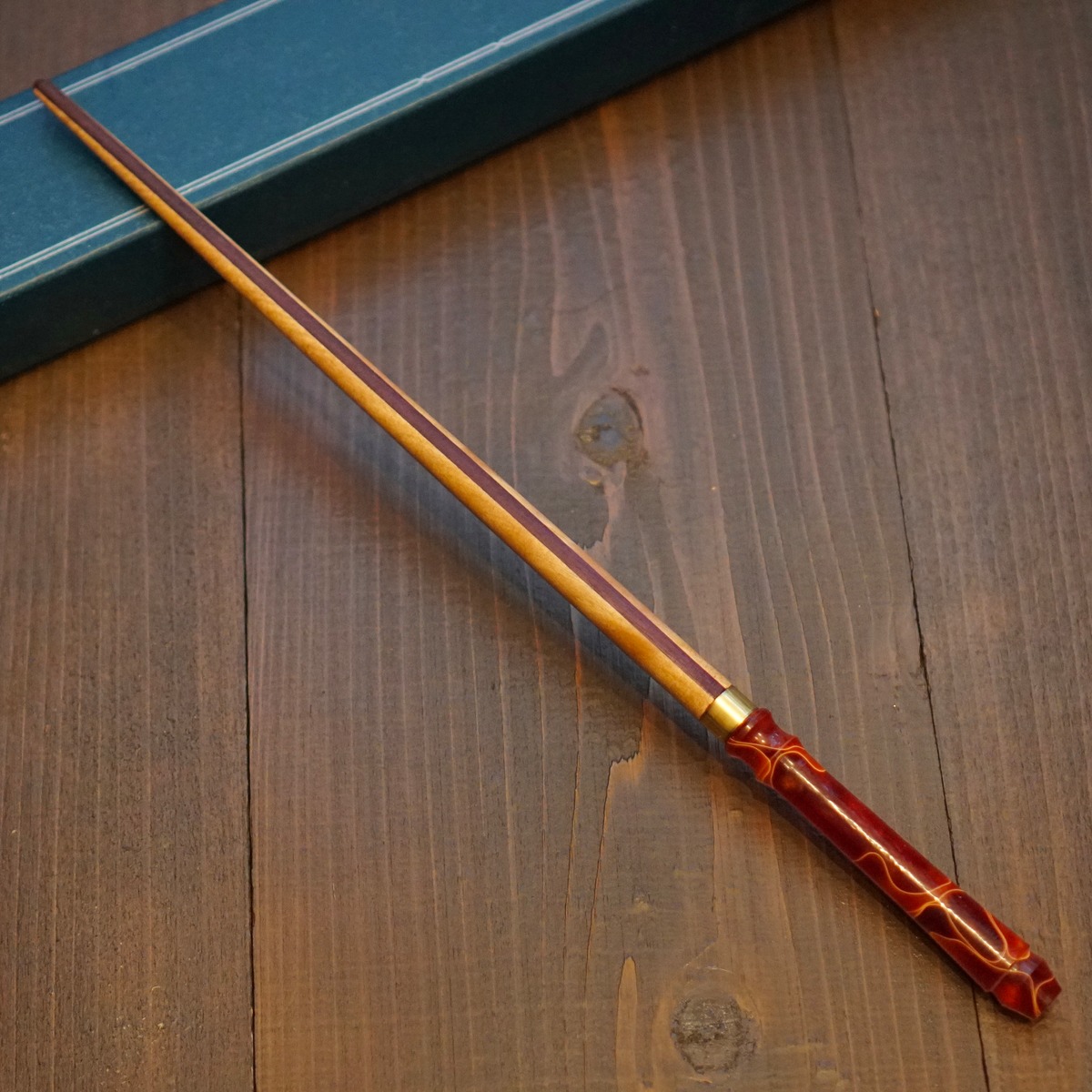 Maple & PurpleHeart Laminated wood & RedAcrylic Handle Wand | Original ...
