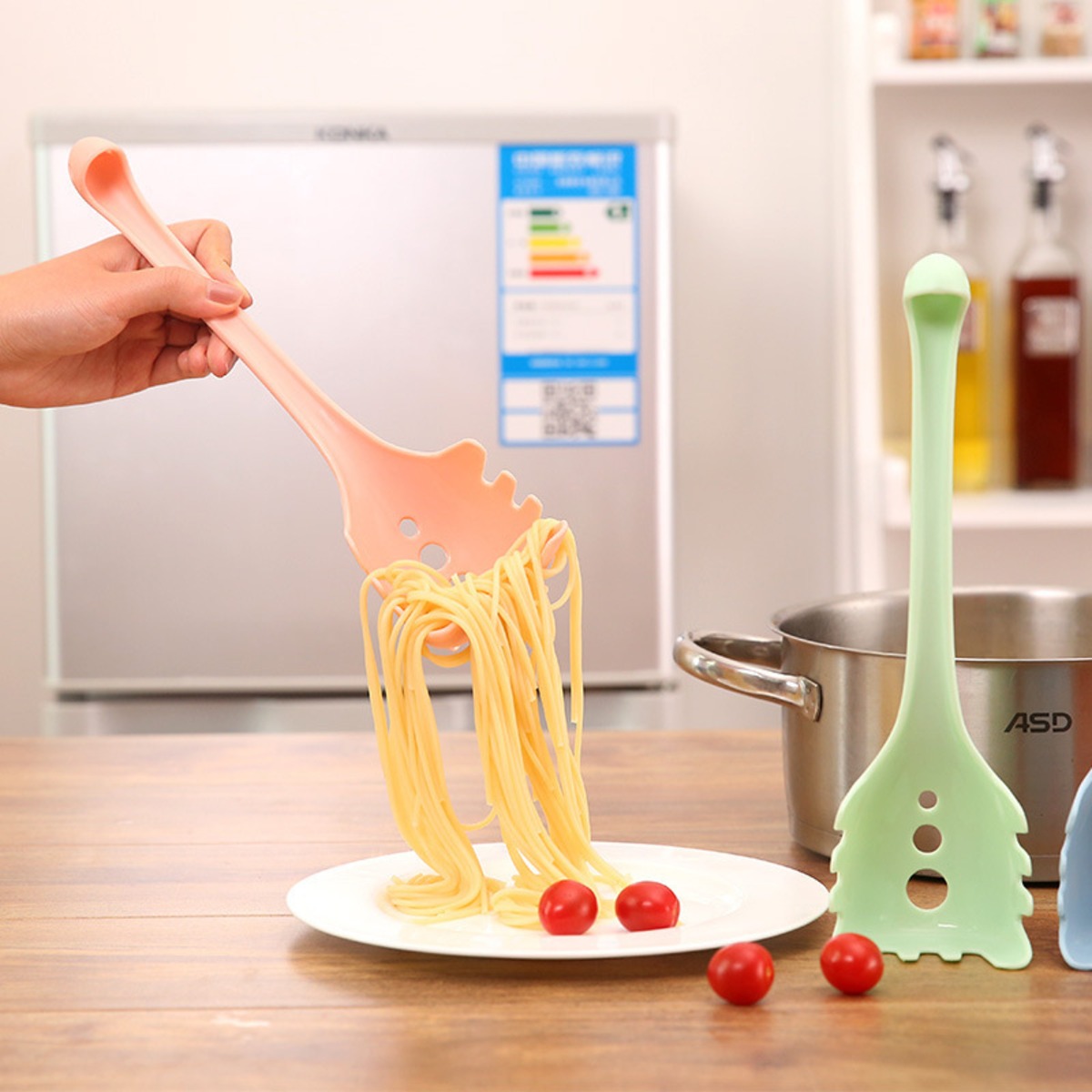 キッチンツール 麺用 スプーン お玉 キッチンスプーン 多機能 麺スプーン かわいい 長い柄 餃子スープスプーン パスタスプーン | kitchengoods