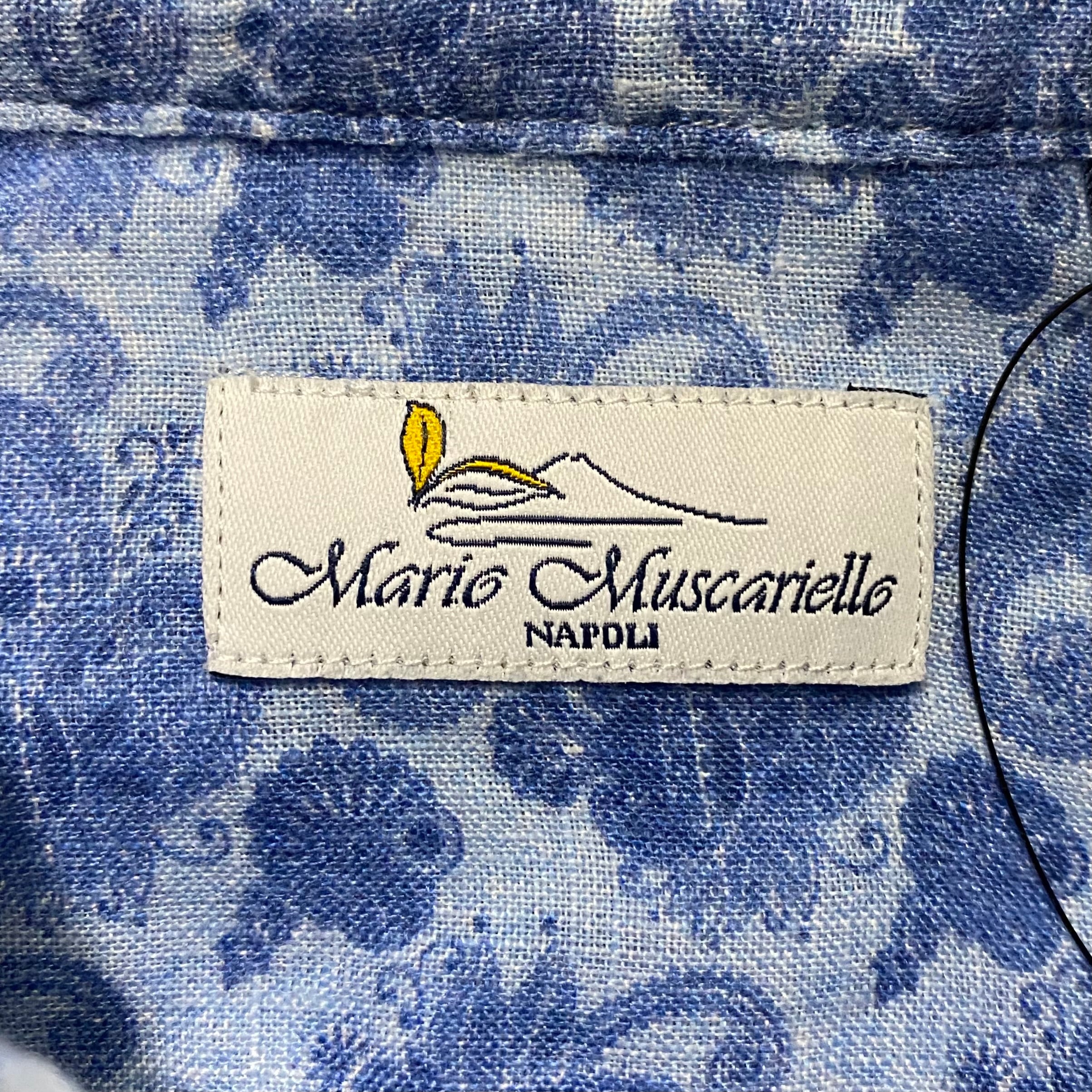 MARIO MUSCARIELLO paisley pattern wide-collar linen shirt | NOIR ONLINE