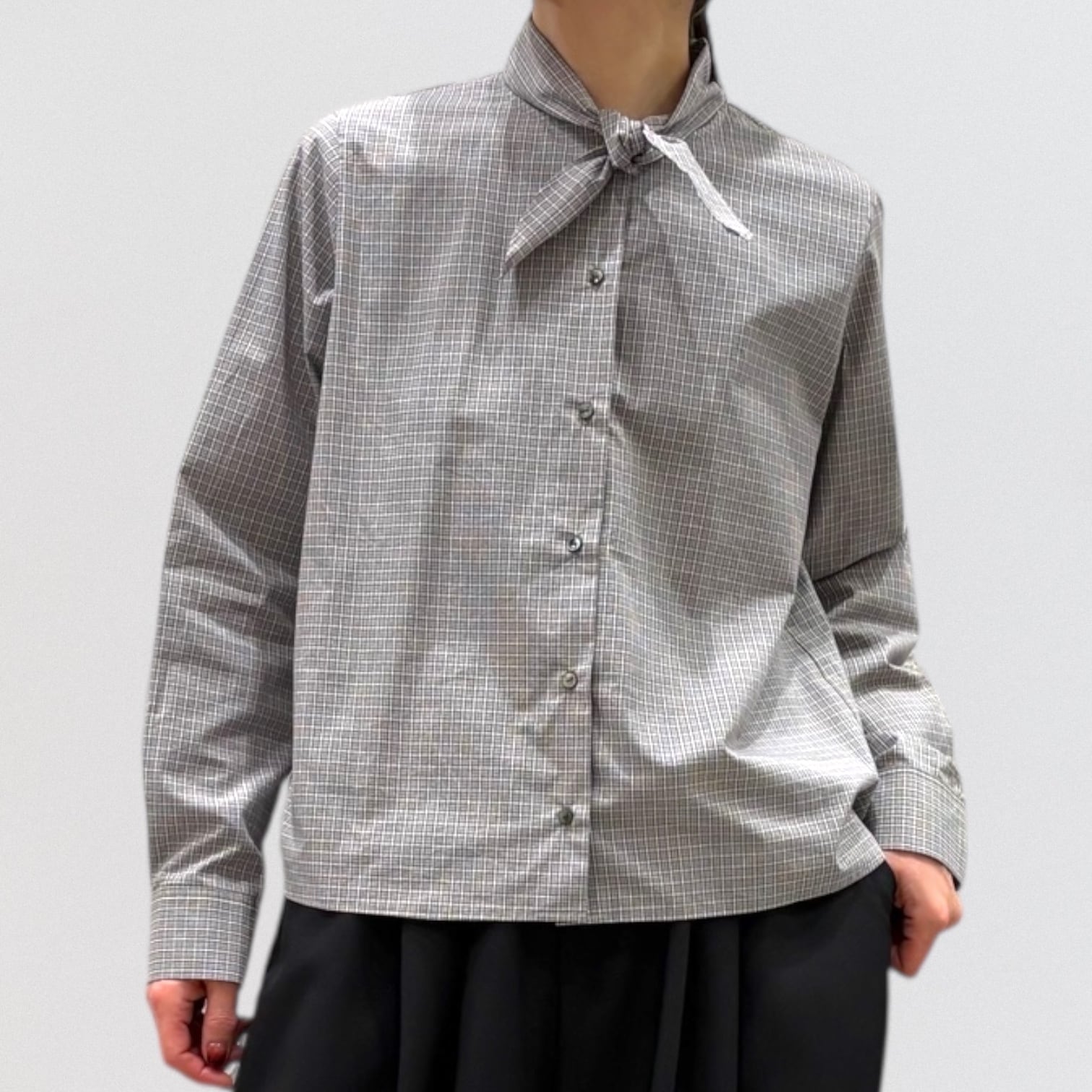 mizuiro ind check ribbon tie shirt | CoCo Cuore