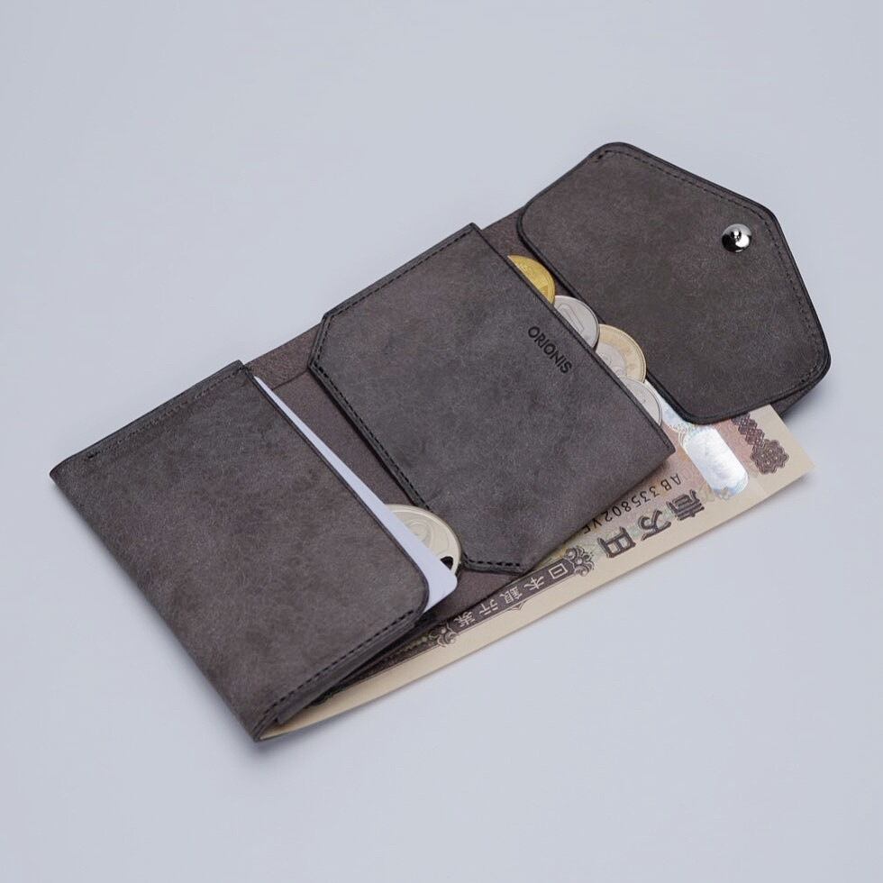 Compact Trifold Wallet MARGOT gray | ORIONIS