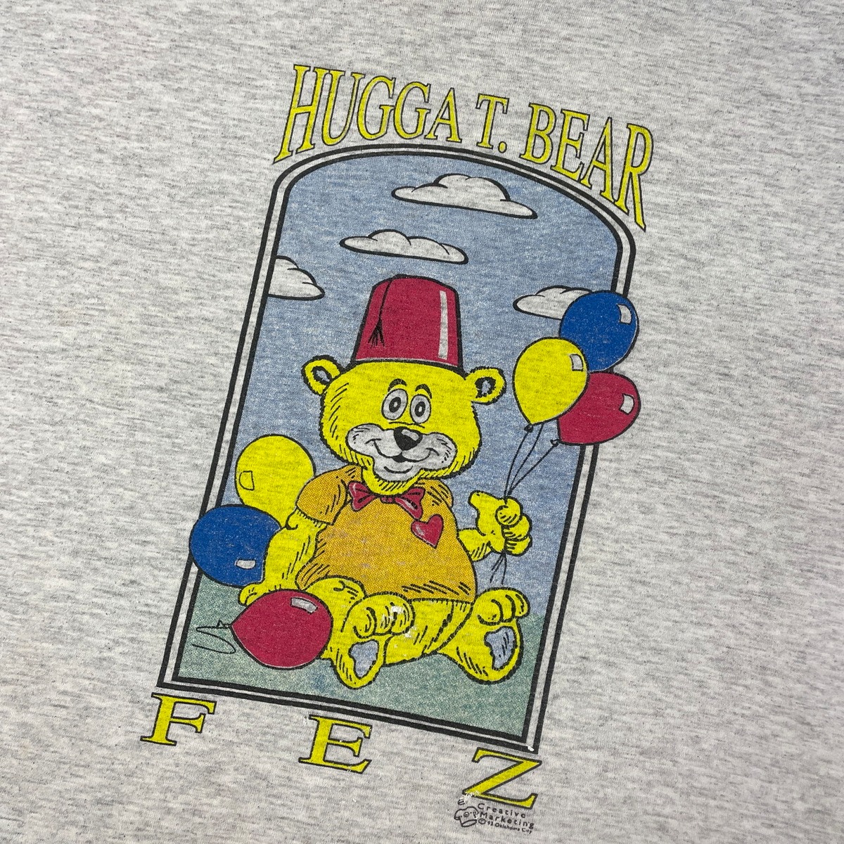 USA製 90年代 HUGGA T.BEAR くま 熊 アニマル キャラクター プリントTシャツ メンズL 古着 90s ヴィンテージ ...