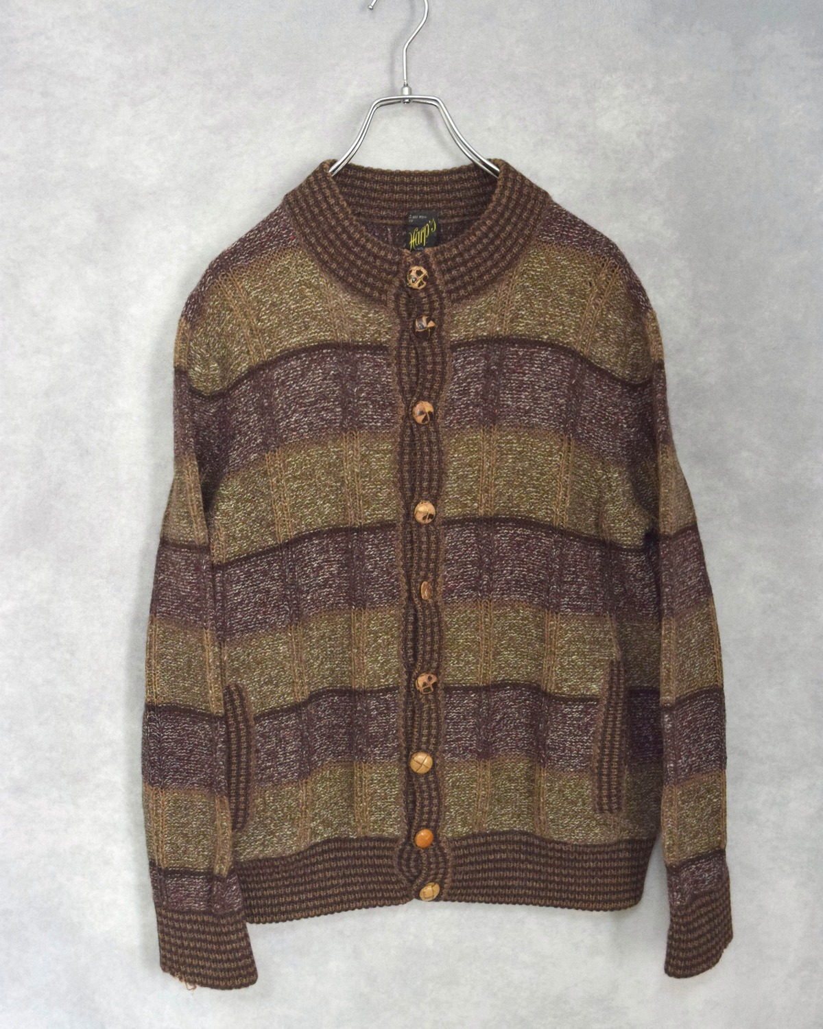80s wool knit jacket / size m | " YEAH " used clothing store