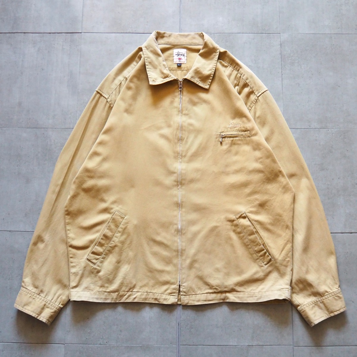 90s "OLD STUSSY" Logo Drizzler Jacket / White Tag | Aevum