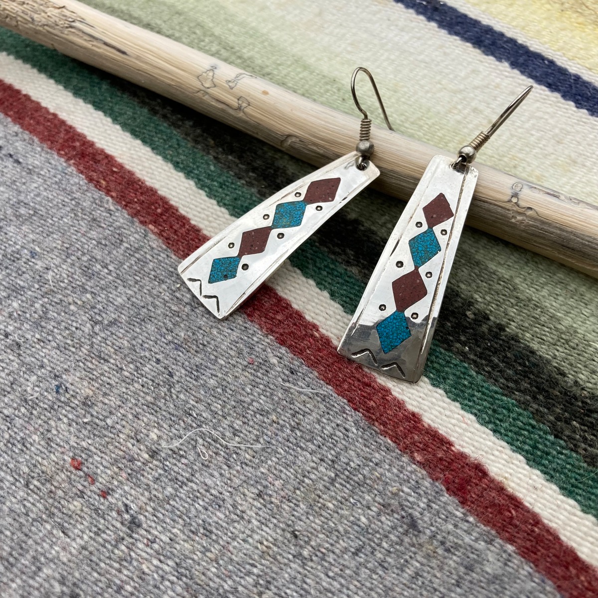 Indian jewelry Zuni diamond pattern swinging pierce | EARTH NO.