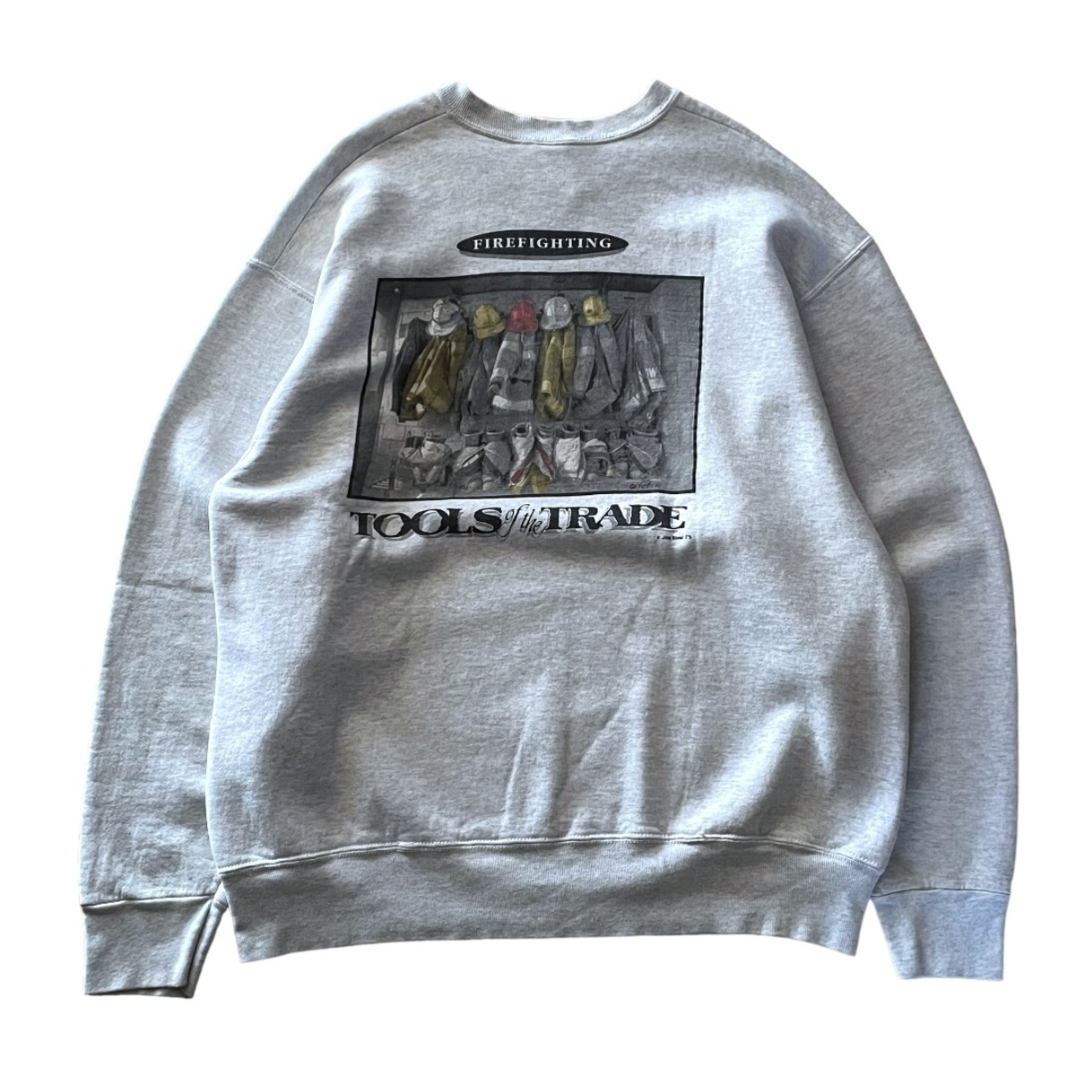 90s~ TOOL of the TRADE print sweat shirt XL / 消防士 道具 プリント スウェット ...