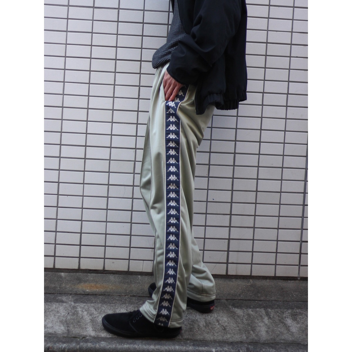 【CUBA】1990s KAPPA side-lined jersey track pant -7143- | cv
