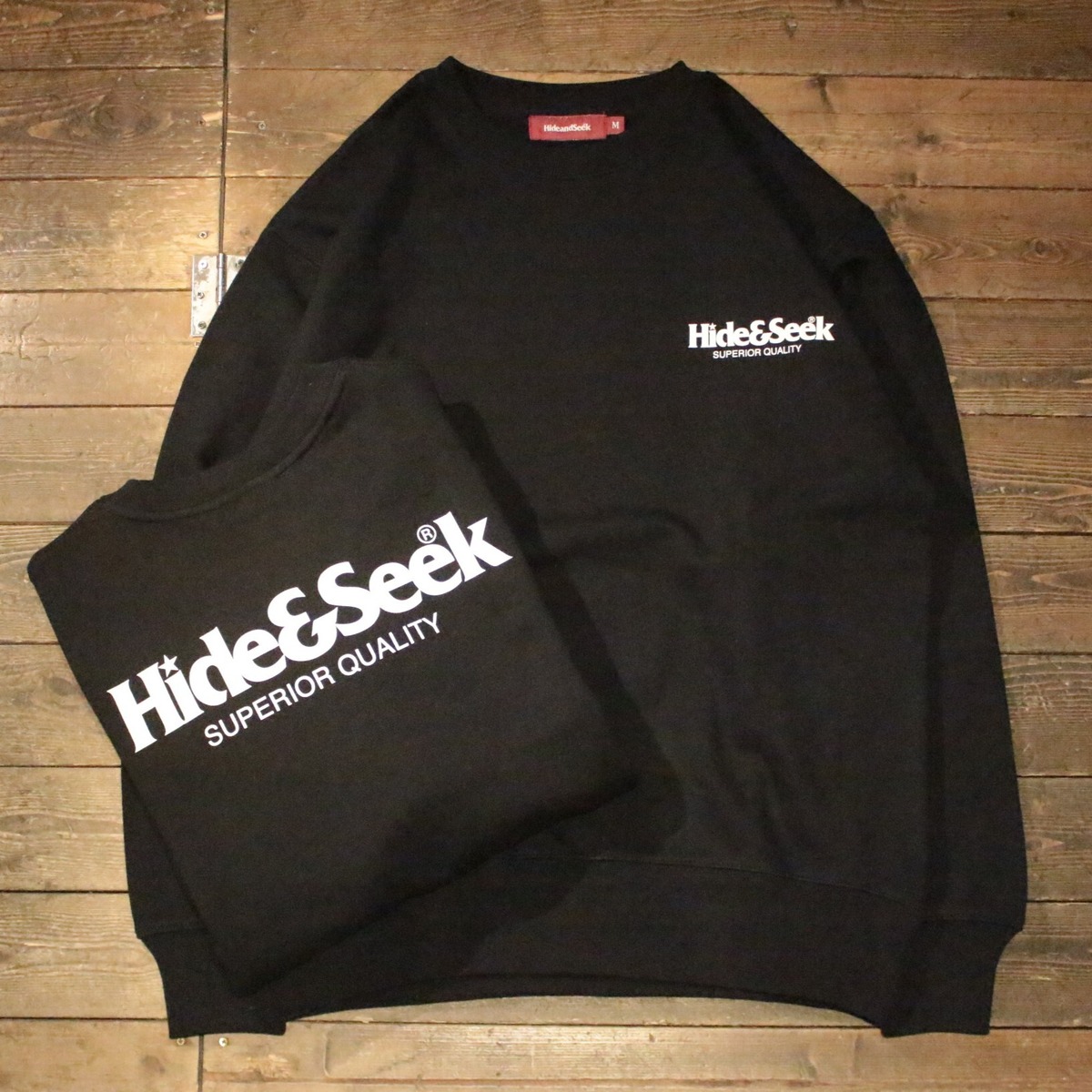 【HIDE AND SEEK】Logo Sweat Shirt(24aw) BLACK (ハイドアンドシーク) | Cannon Ball
