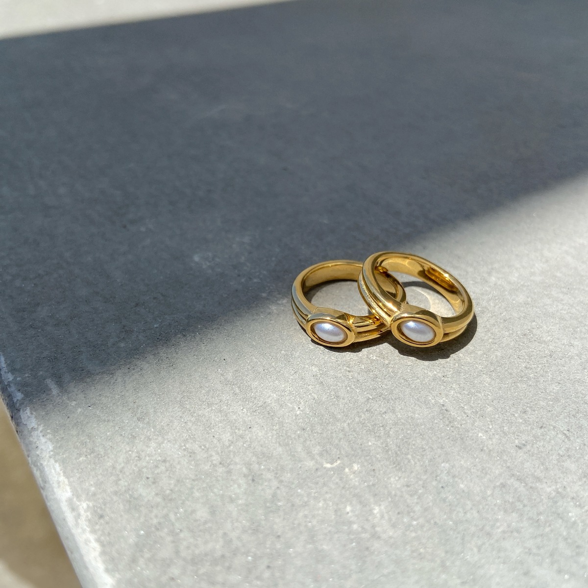 stainless pearl design ring | AKINAWAN