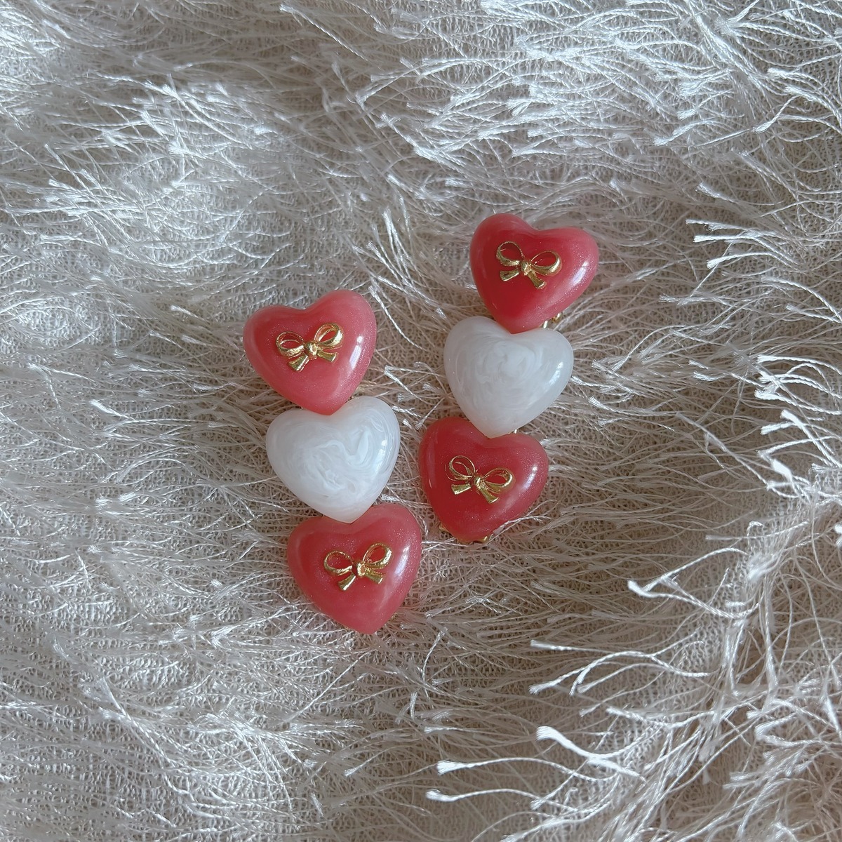 ribbon heart hair clip | eheu