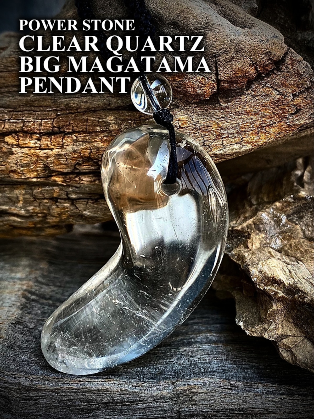Power stone Clear Quartz Big Magatama Pendant | heimer’s PartⅡ