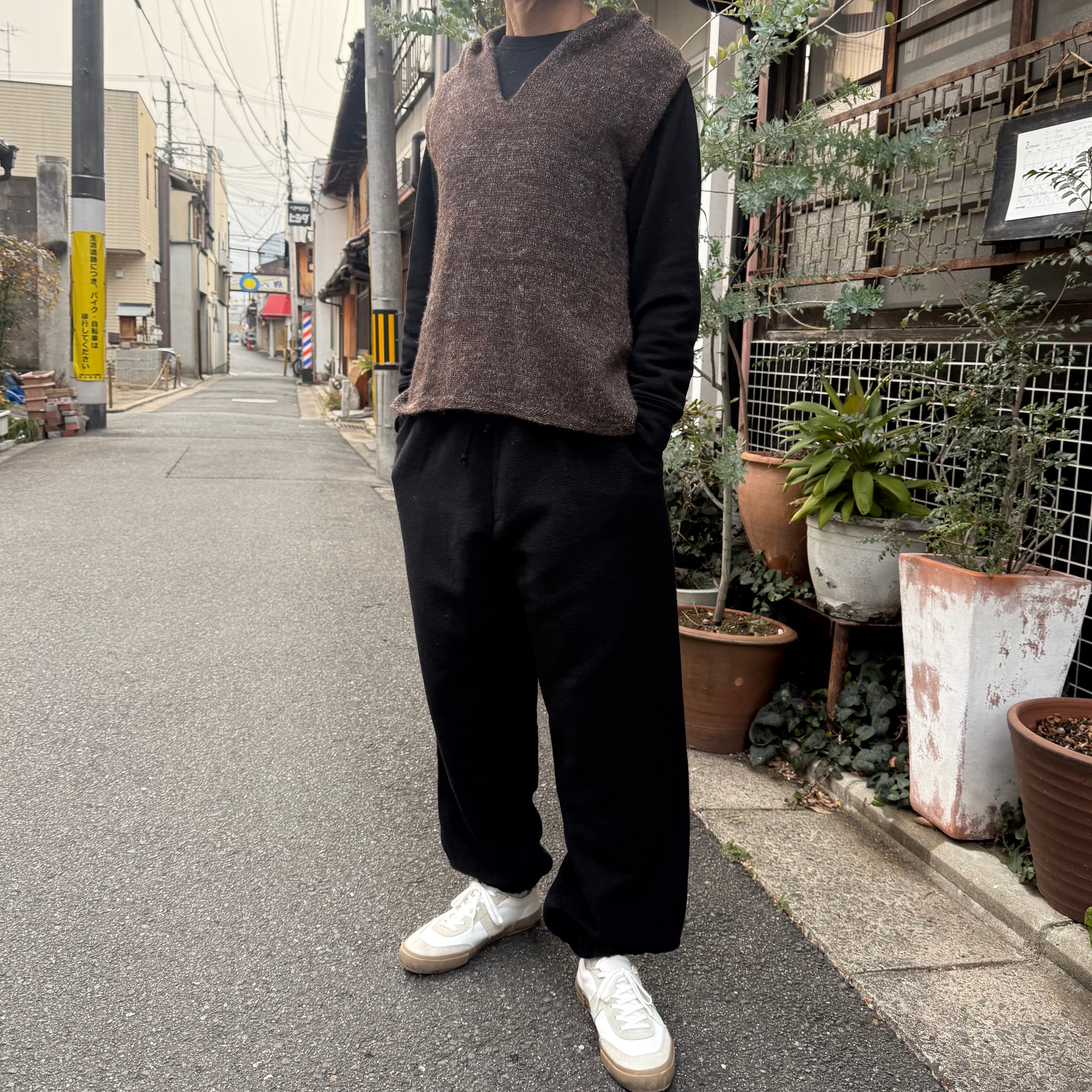 【展示会期間限定】 PUENTE／プエンテ 手紡ぎイカベスト #RV-1-XB ブラウン×グレー | Routes*Roots