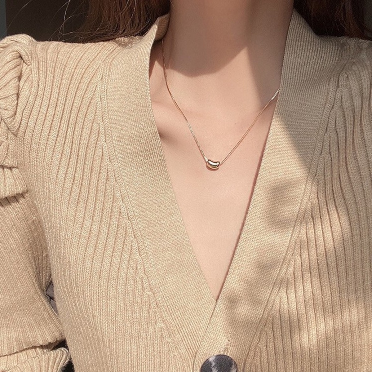 #852 import neckless : drop beans gold | Rellux