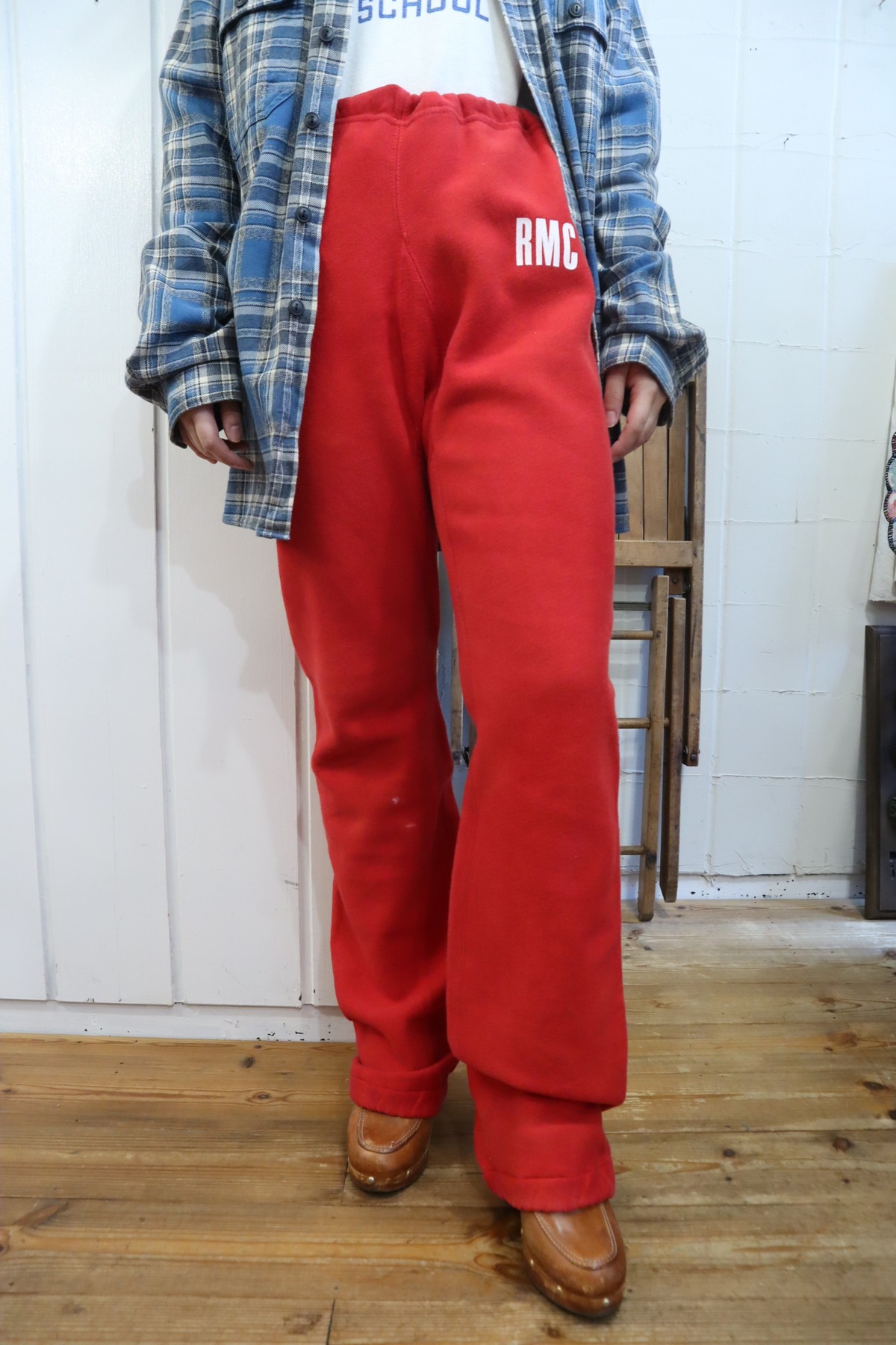 80s champion red×white reverse weave sweat pants [k-4553] | Fizzvintage