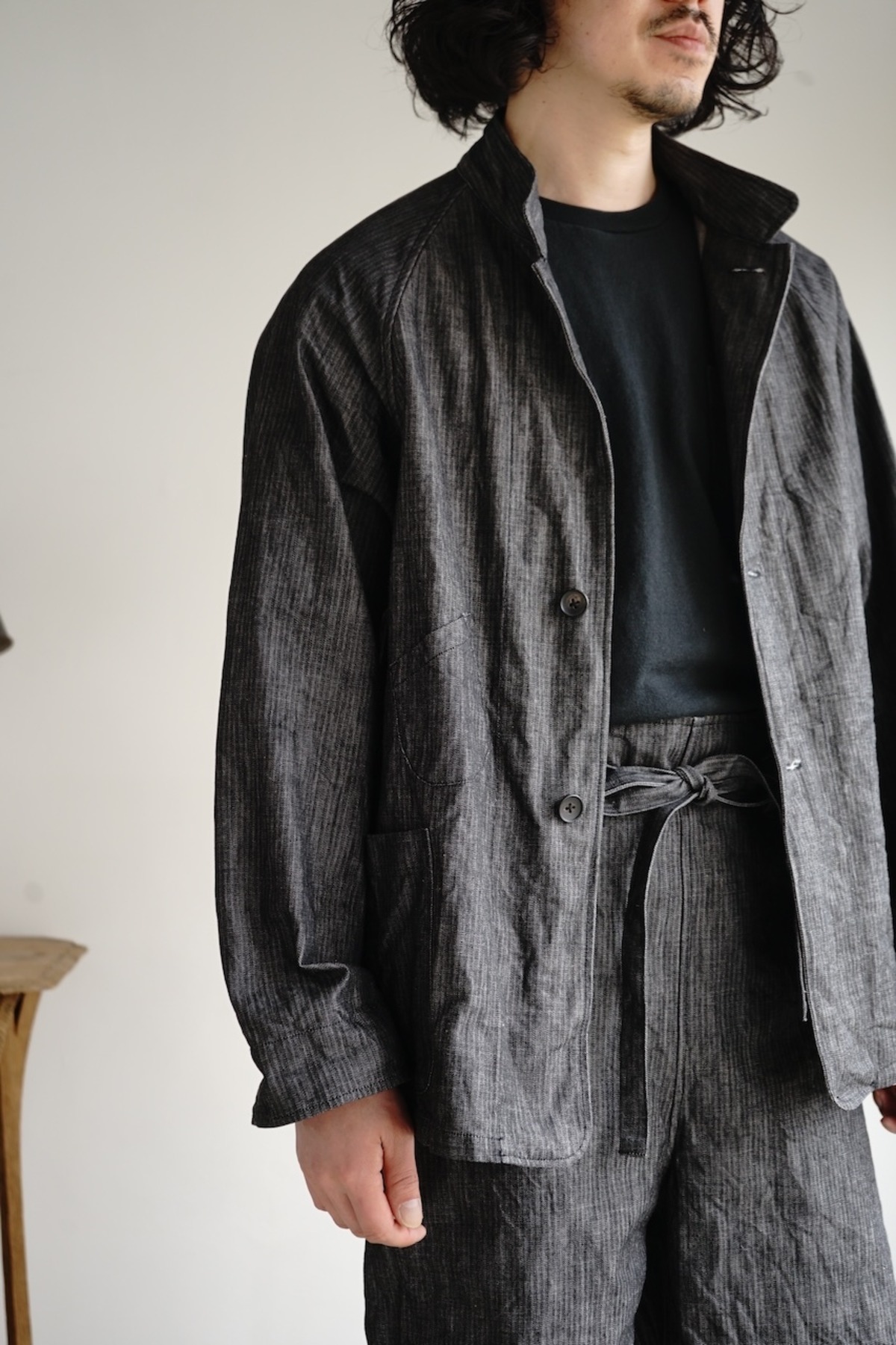 【受注生産】MING / Railway Jacket(Herringbone Black Denim) | MING folk equipment