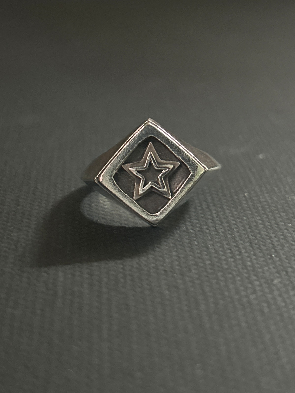 Diashaped signet ring star silver | made in dirty