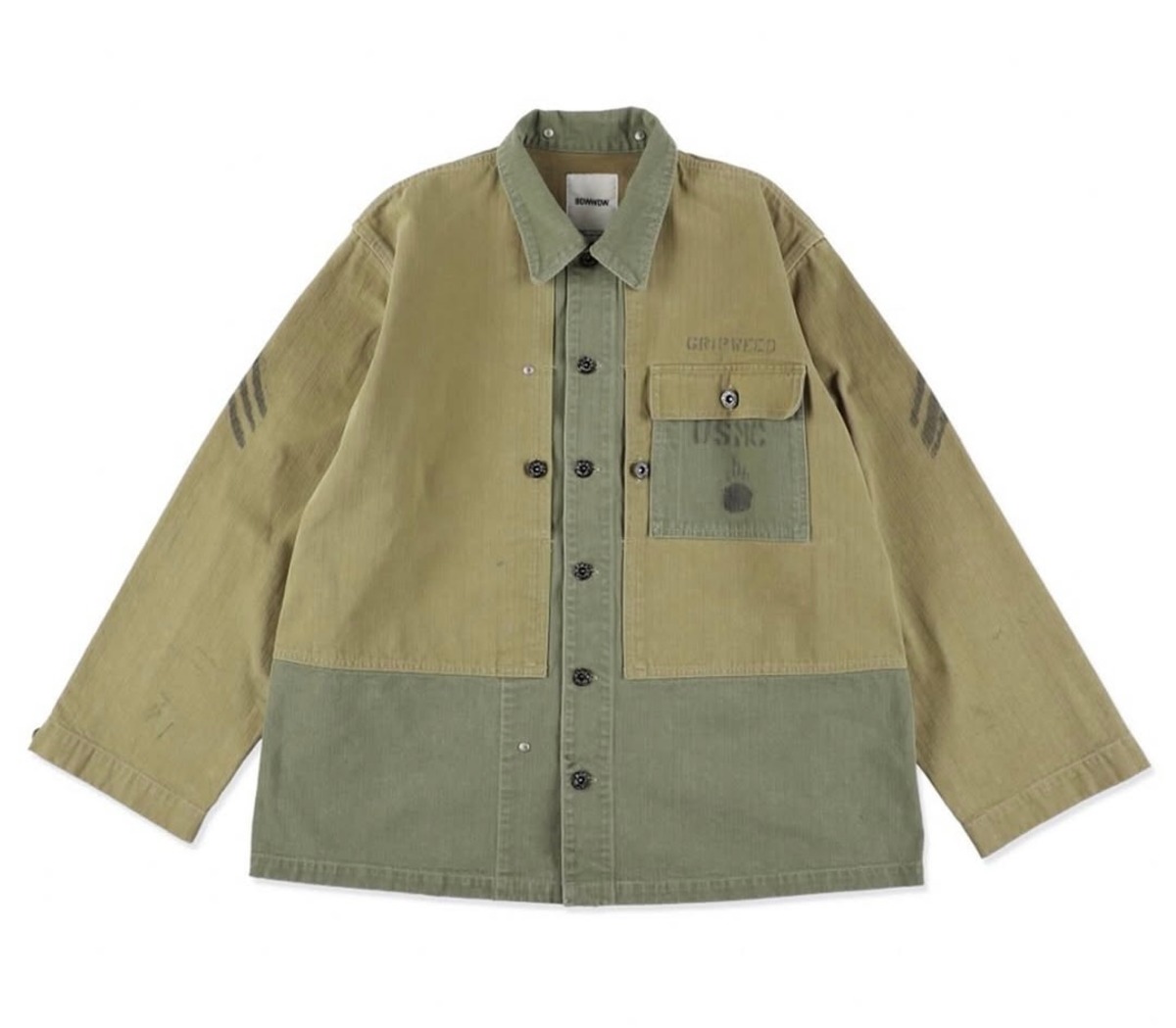 BOWWOW USMC M44 HBT TWO-TONE JACKET AGED AGED OD TWO-TONE | BASE LINE