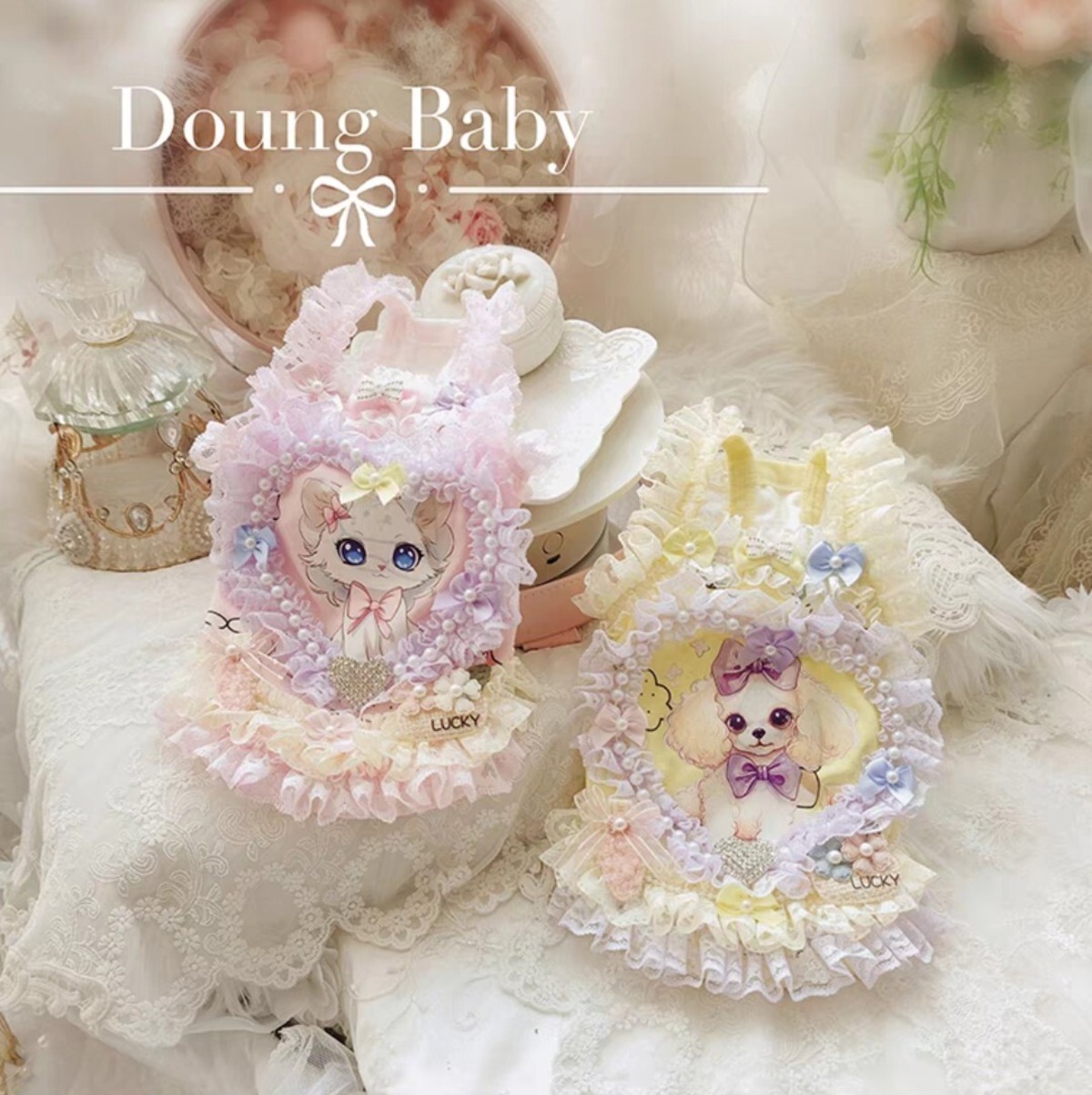 【予約商品】Doung Baby キャットorドッグのキュートフリルワンピース | Lily's dress
