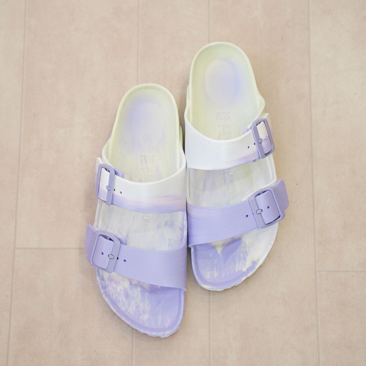BIRKENSTOCK レディース アリゾナ エヴァ フェイディッドライムマルチ ARIZONA EVA faded lime multi ...