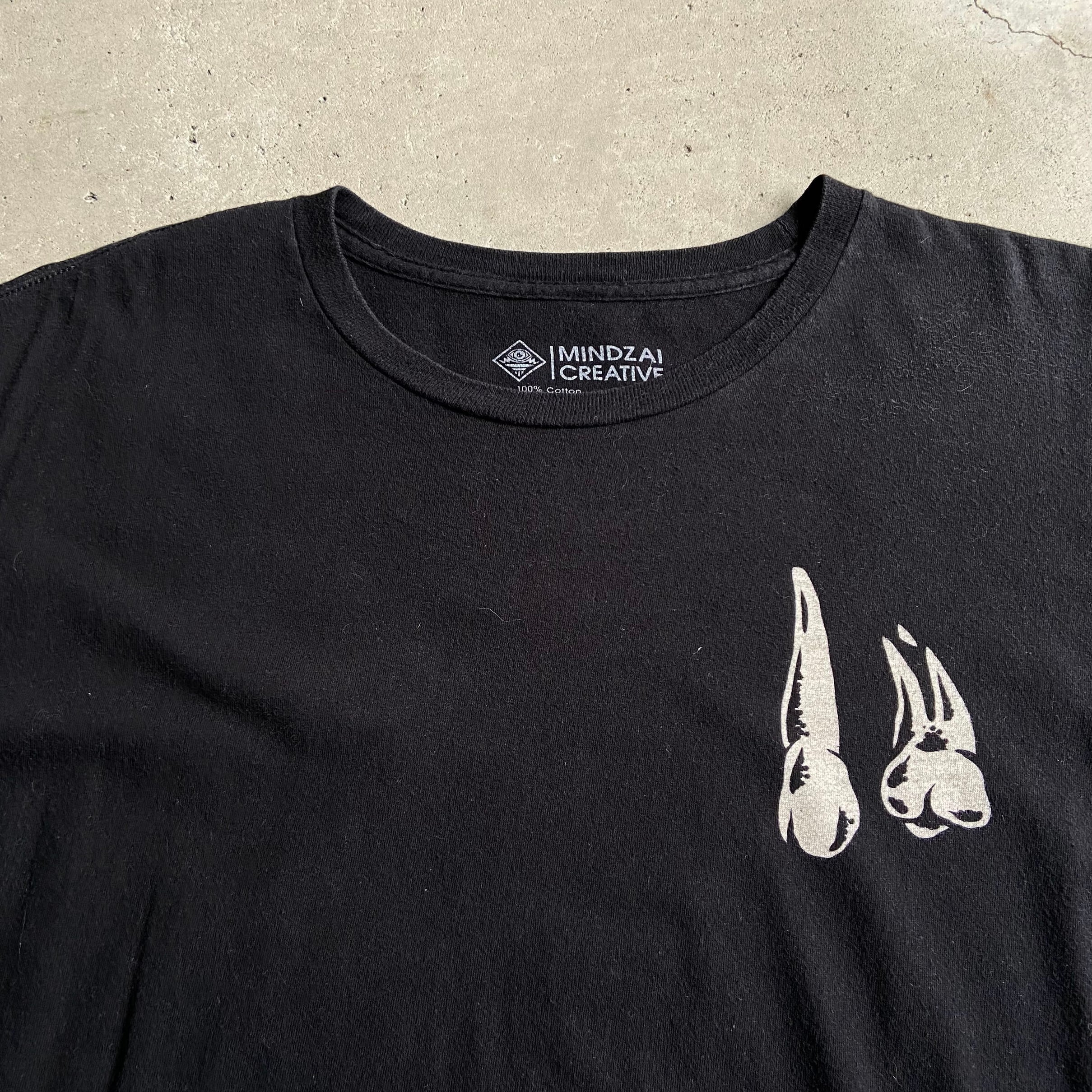 MINDZA CREATIVE 胸ロゴ バックプリント Tシャツ メンズL 古着 ブラック 黒【Tシャツ】【P2000】【CS2312-AL2 ...