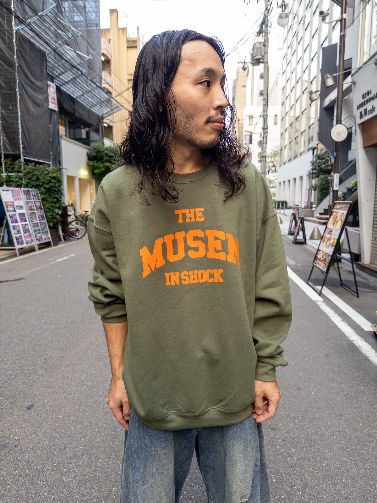 MUSENロゴスウェット【KHAKI】 | THE MUSEN IN SHOCK