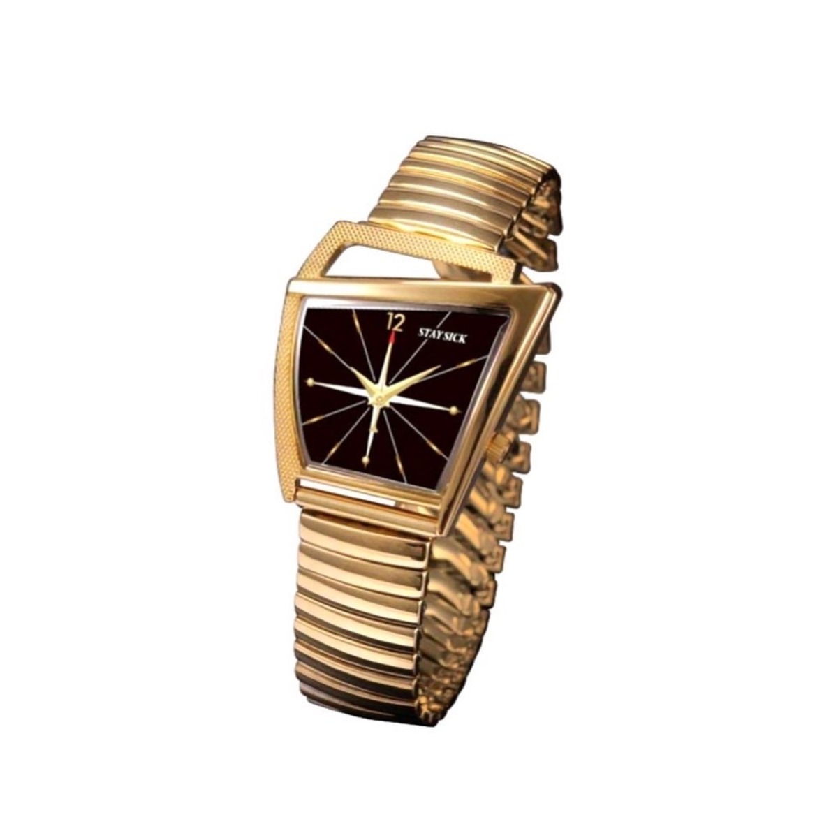 STAY SICK Wristwatch(Bellows Belt)GD×BK | STAY SICK