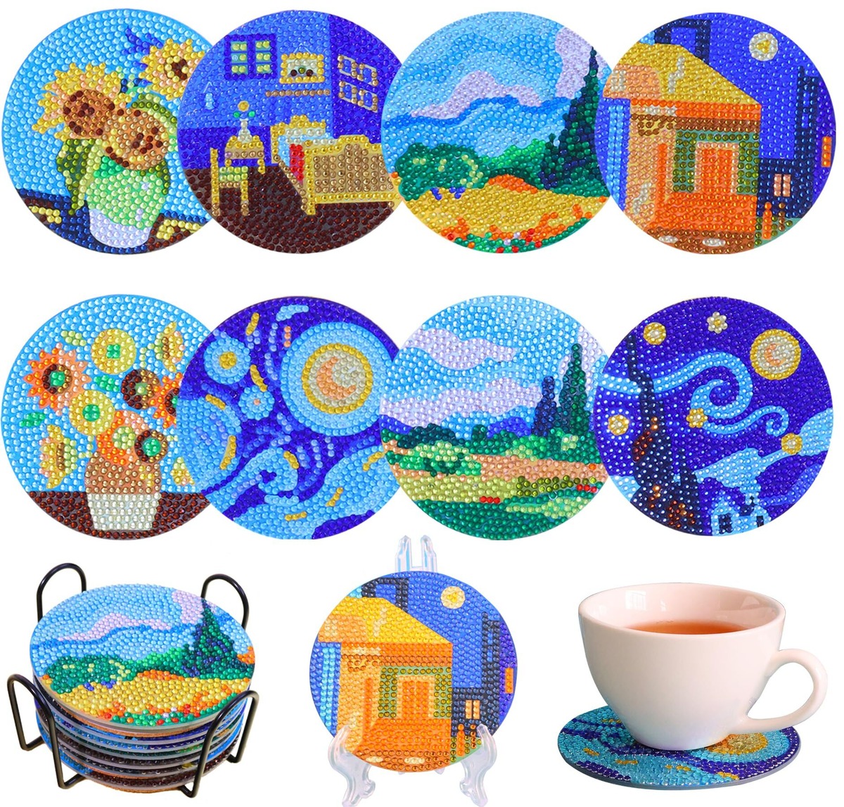 【在庫セール】WiTwo ダイアモンドアート セット 初心者 ダイヤモンドアート キット 初心者 ダイヤモンドアート コースター 大人 子供 ...