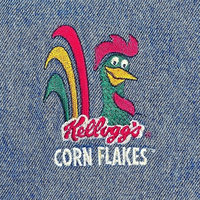 90's / Kellogg's®︎ Corn Flakes Embroidery Denim Jacket / Dunbrooke | ASCENT