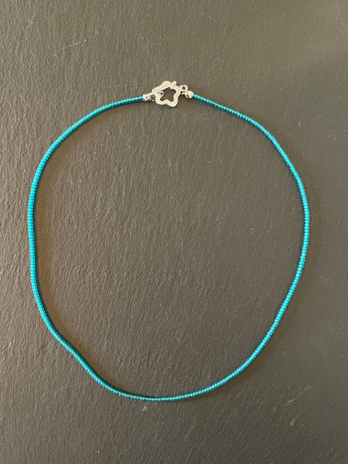 SIMPLE flower necklace blue | chonchonhi