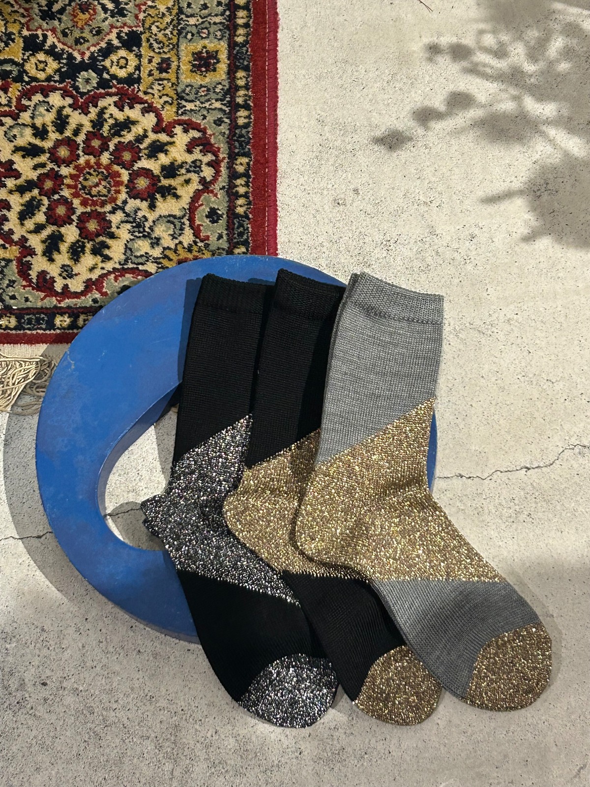 FAKUI glitter colour block socks | AAR