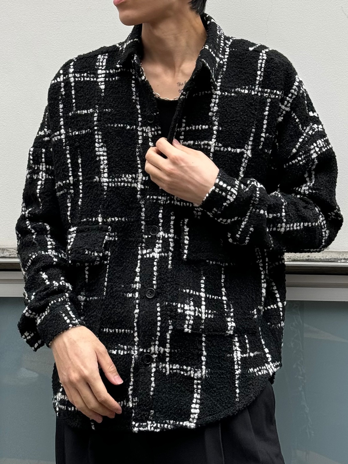 【ALUDE SELECT】white line collar jacket | 【ALUDE】韓国メンズファッション