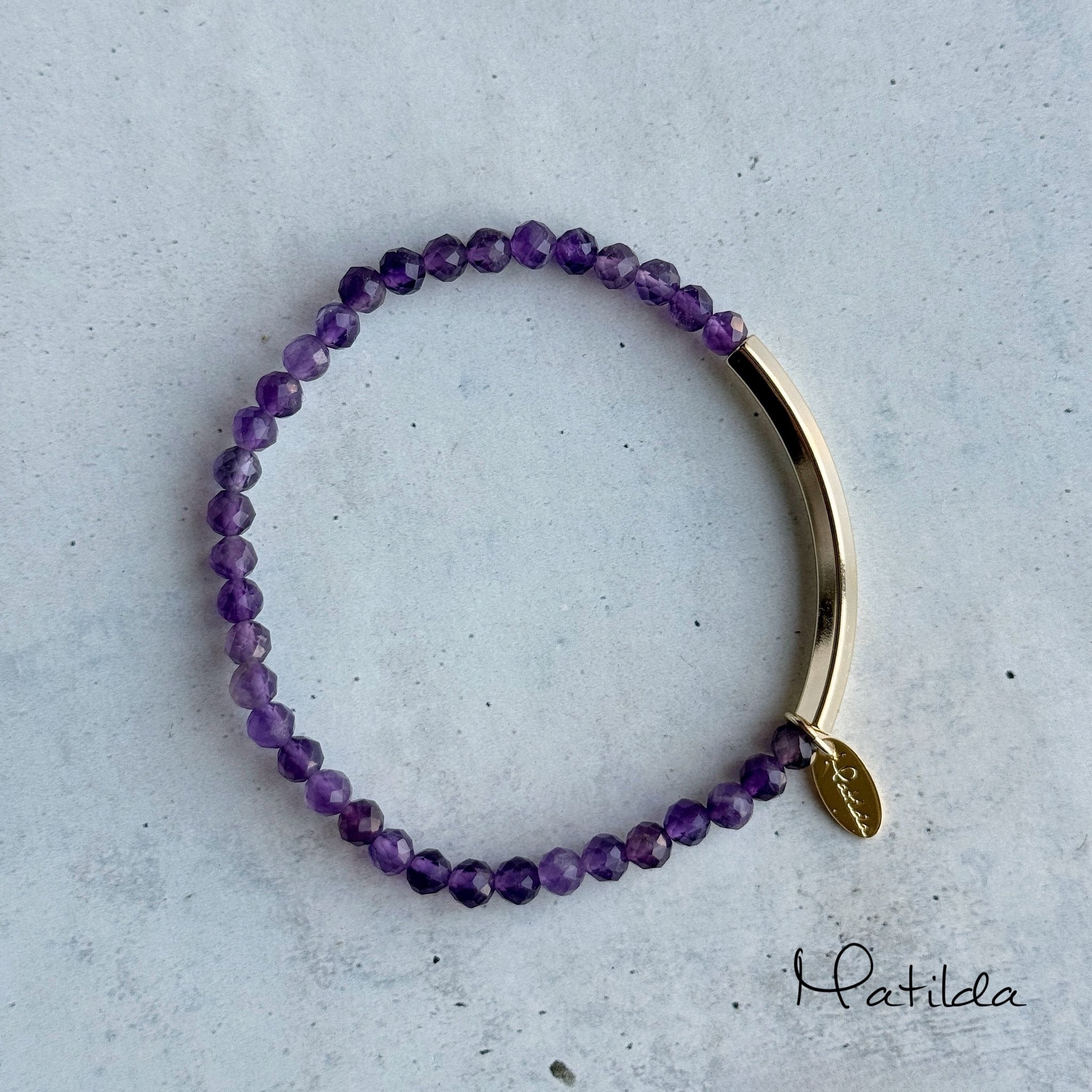 Tube & stone bracelet（アメジスト） | Matilda