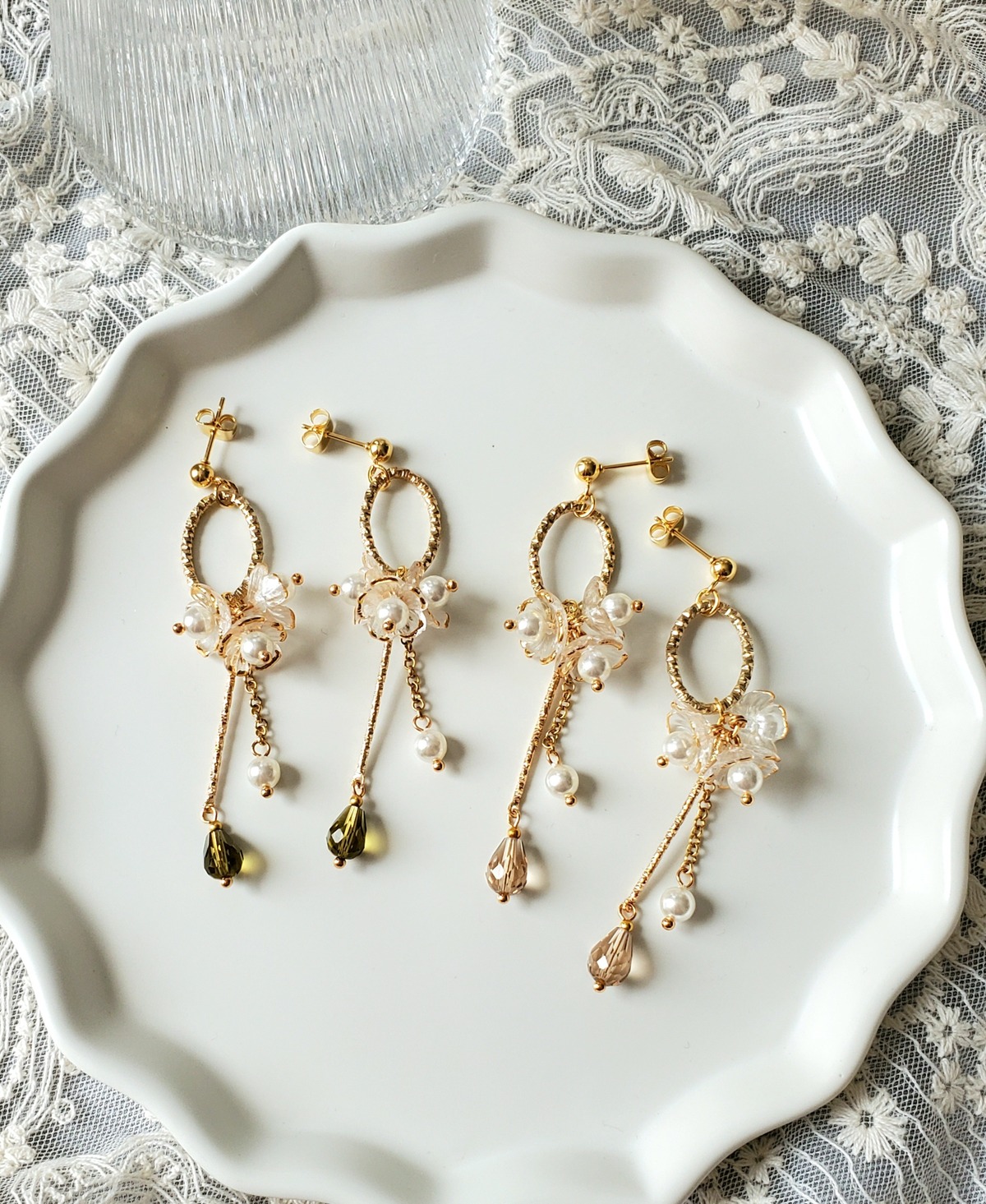 Pearl ＆ Flowers - clear | Ari.handmade